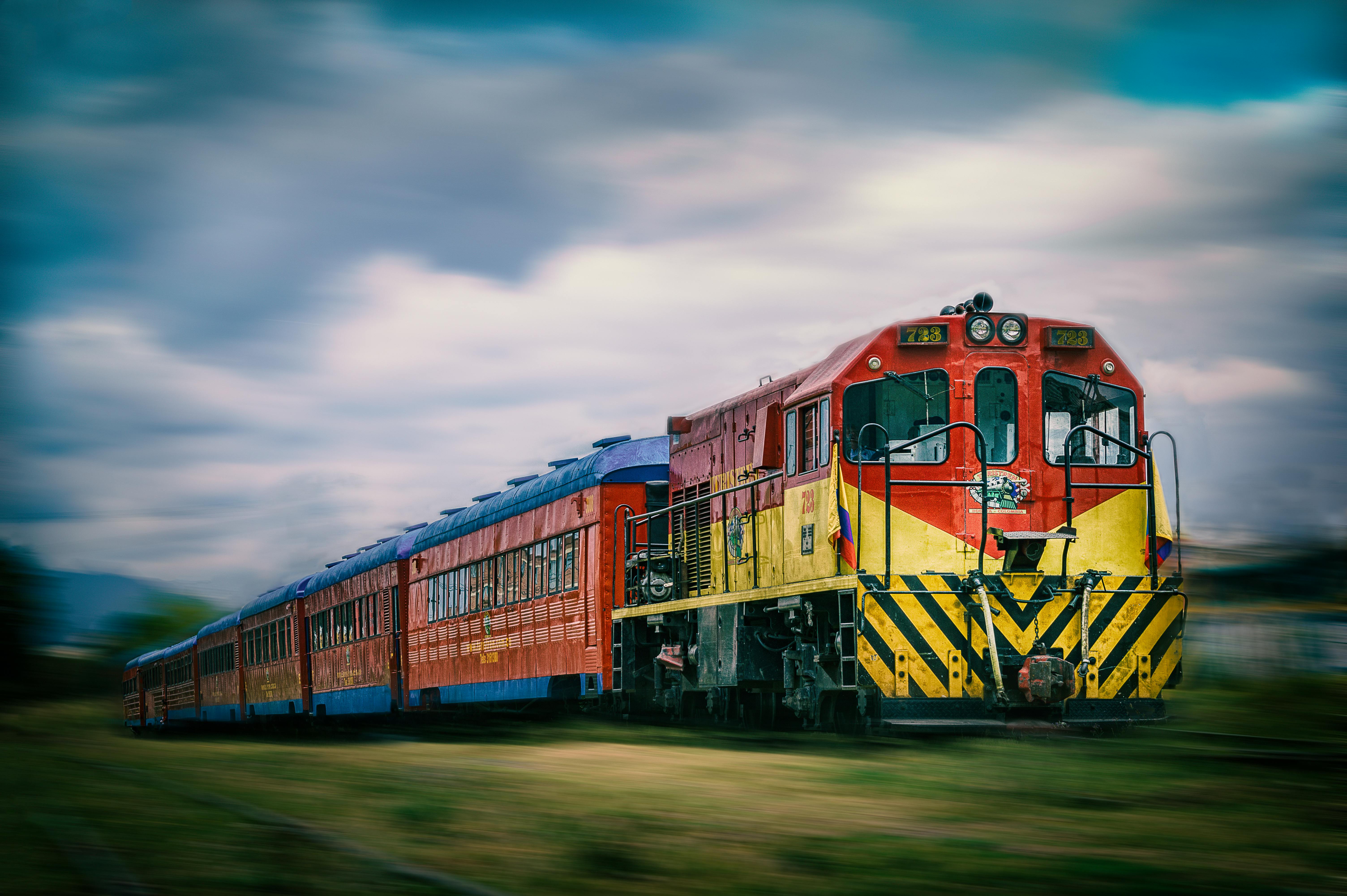 Red Train on the Road · Free Stock Photo