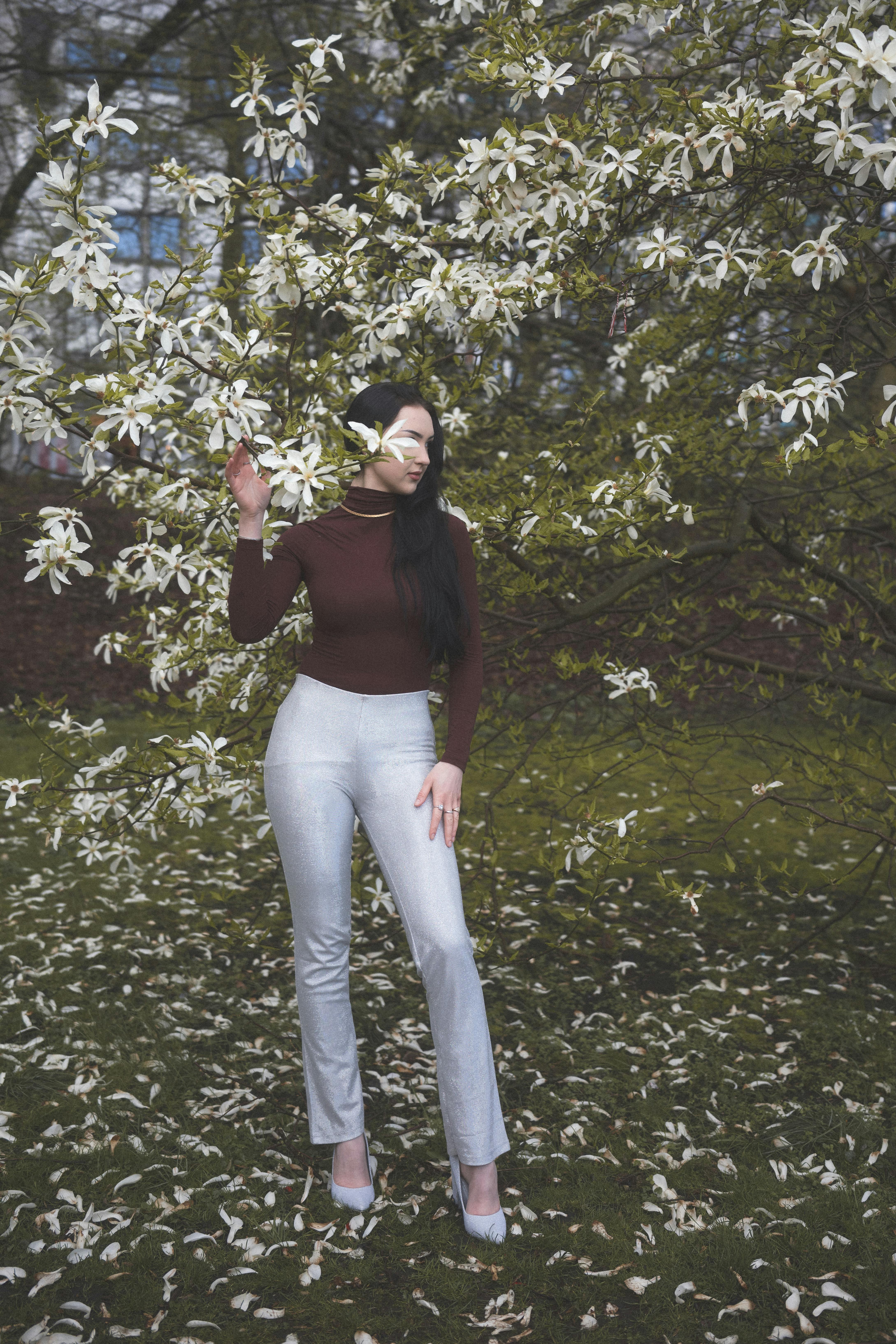 Woman Standing under Tree in Spring · Free Stock Photo