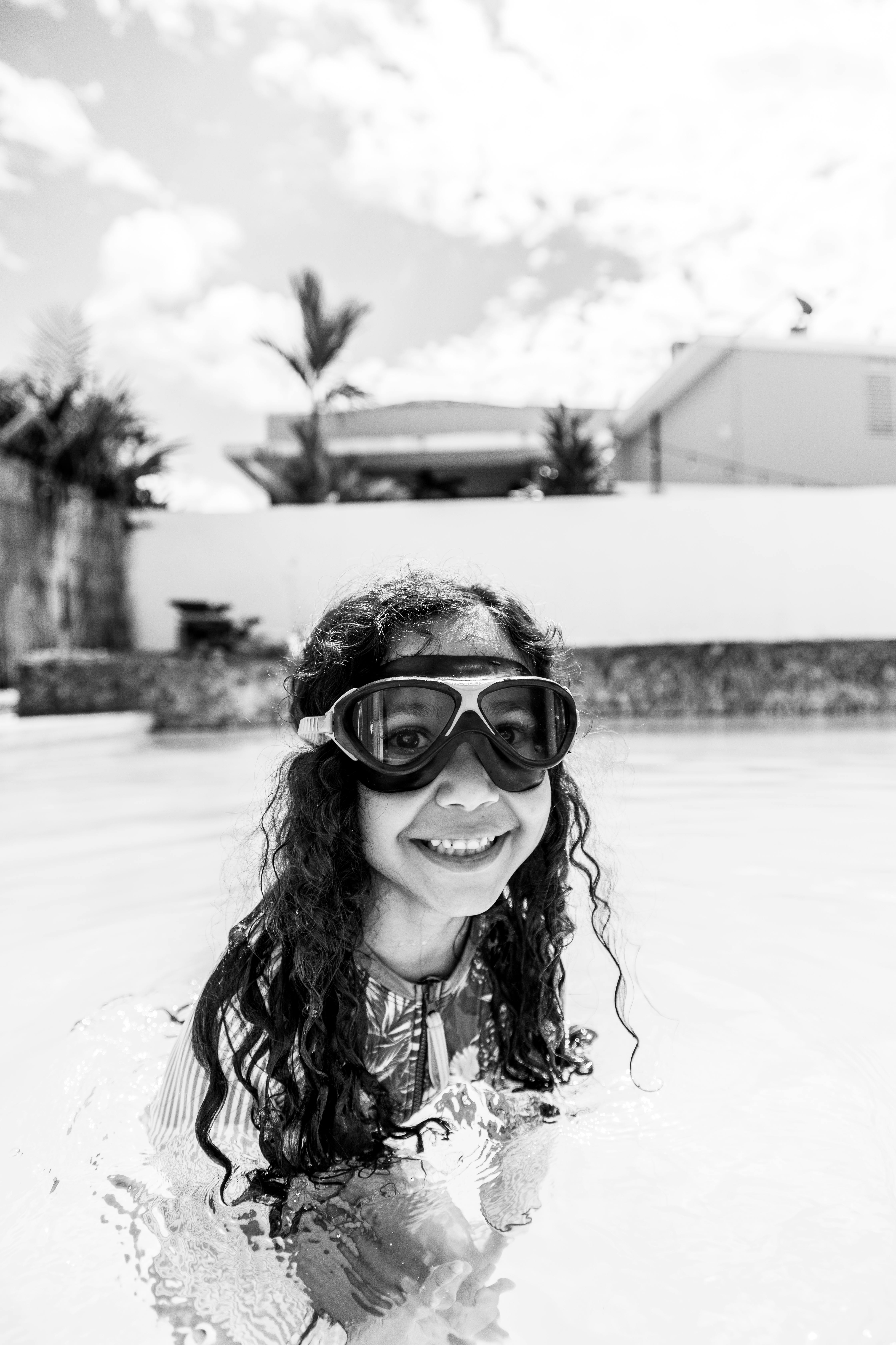Adorable Girl in Swim Goggles Smiling · Free Stock Photo