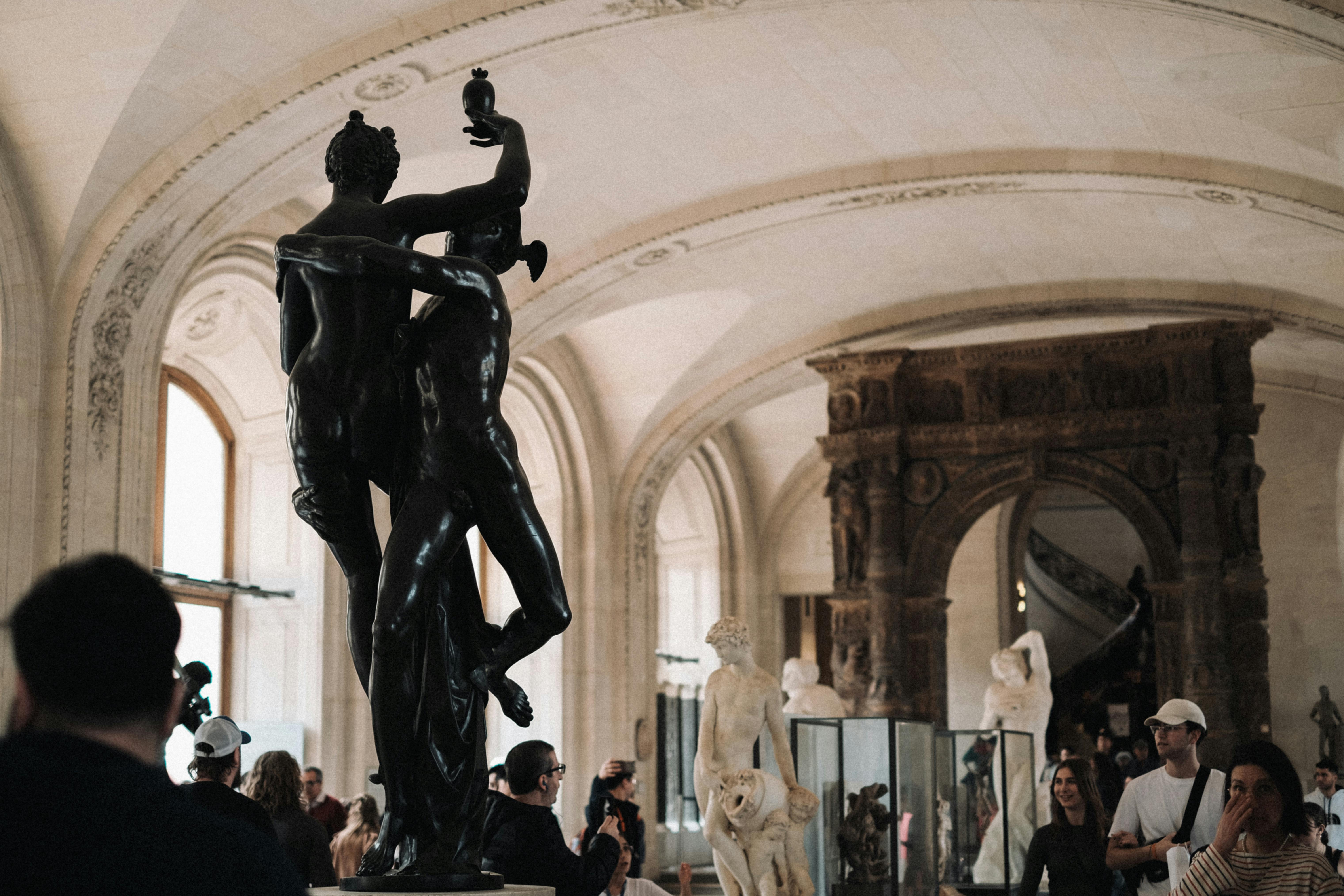 Mercury Abducting Psyche Sculpture in the Louvre Surrounded by Tourists ...