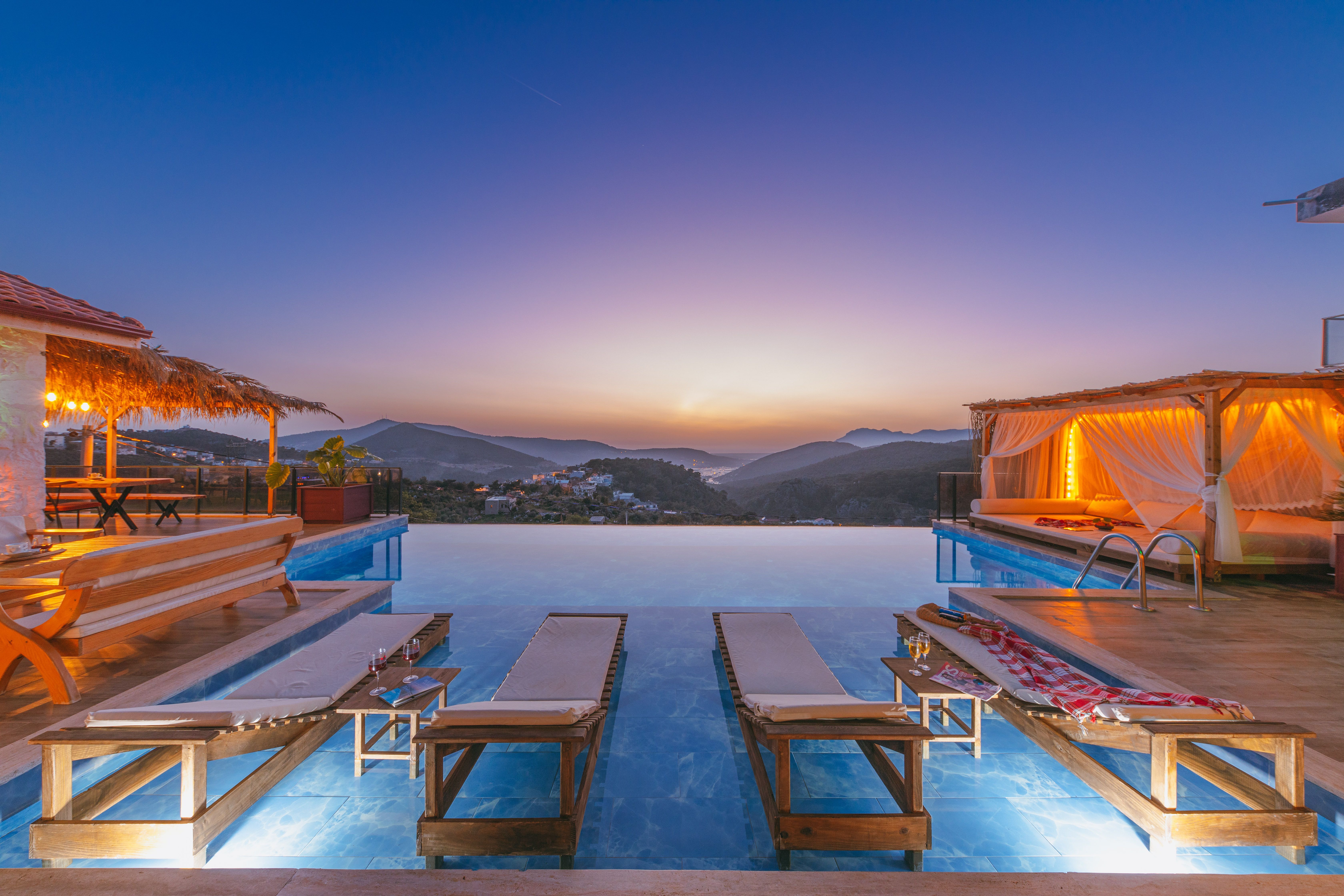 Resort Patio with Mountain View · Free Stock Photo