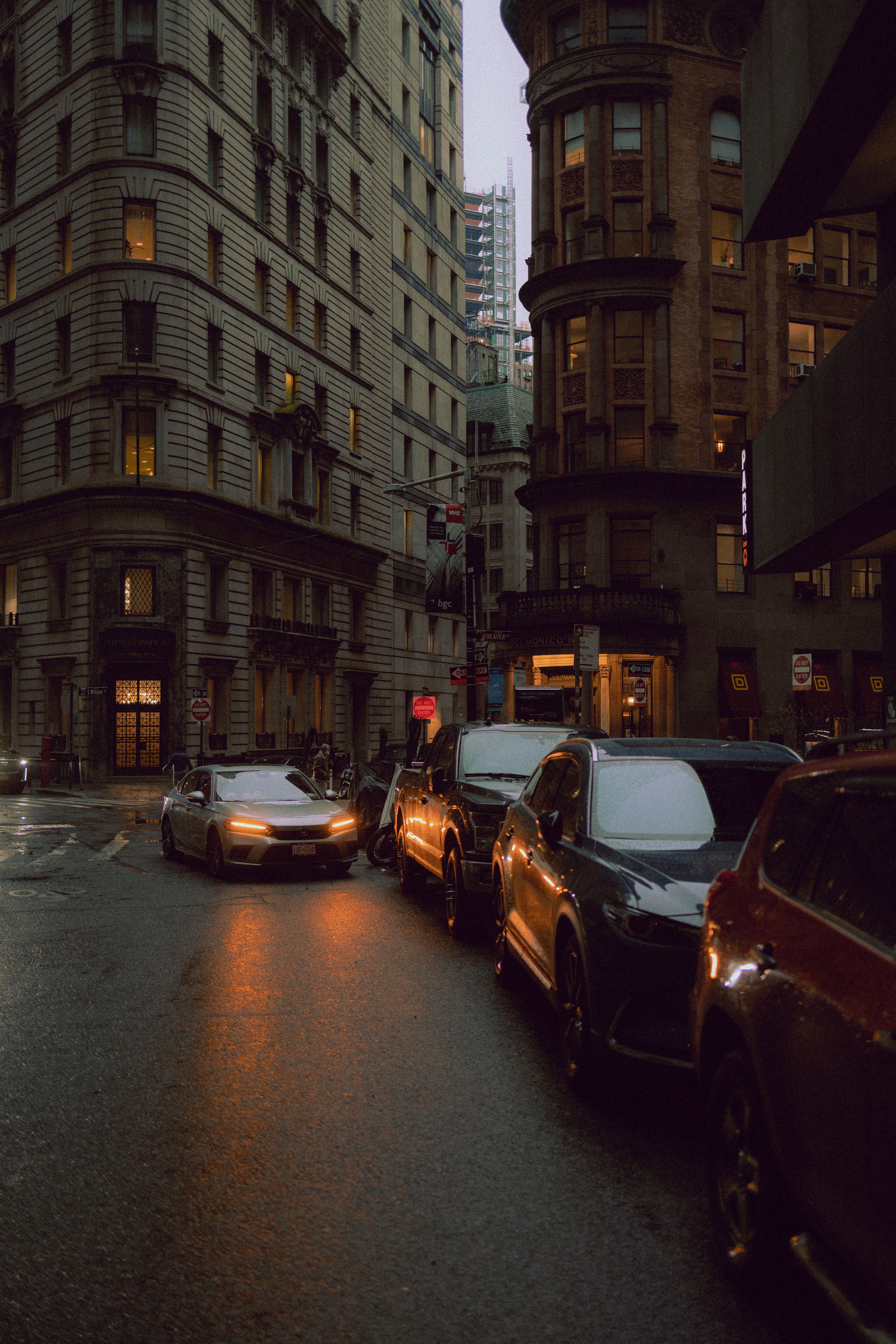 Street View of Urban Downtown with Parked Cars · Free Stock Photo