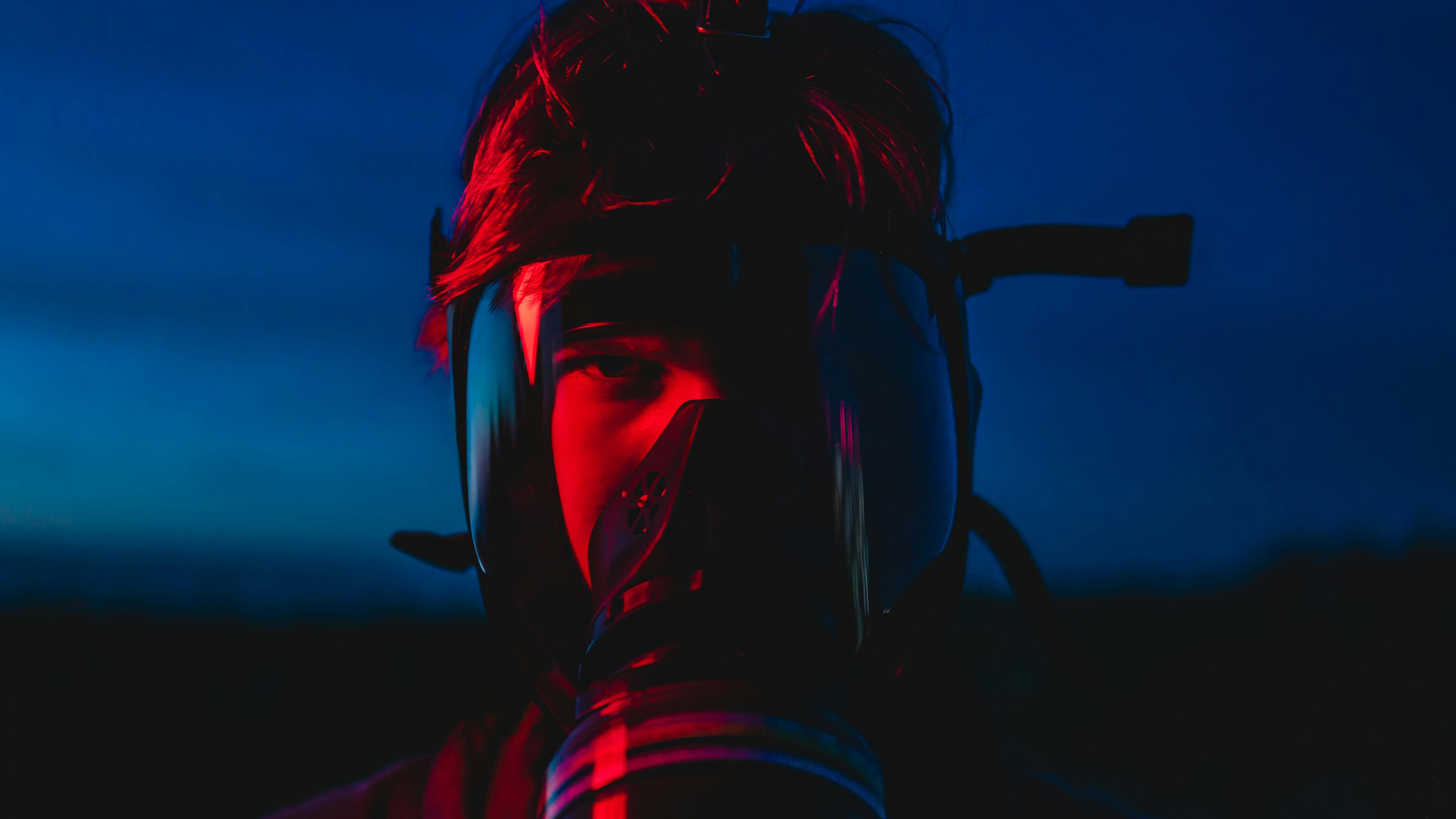 Man in Gas Mask at Night · Free Stock Photo