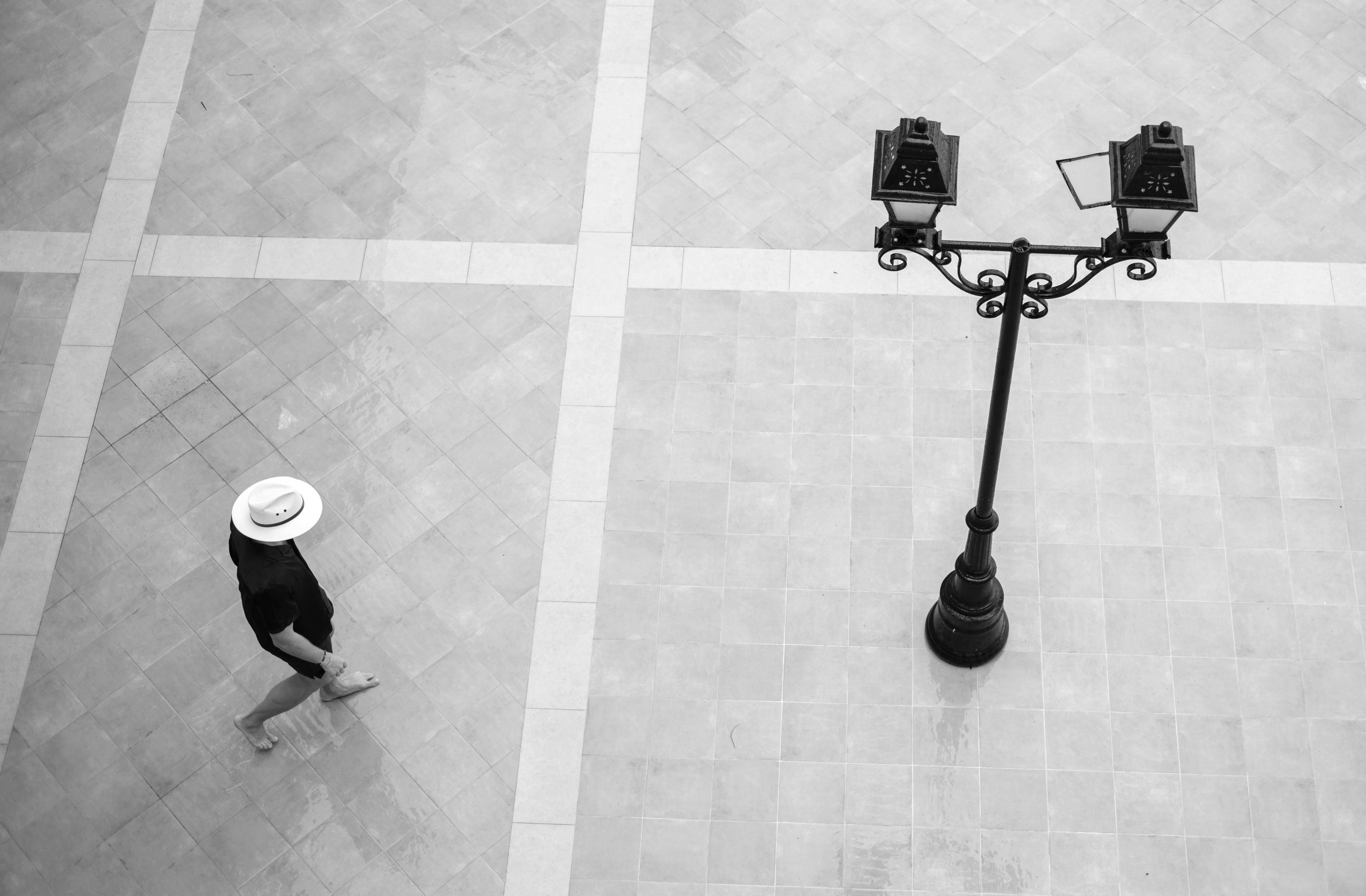 Person Walking by the Street Lights · Free Stock Photo