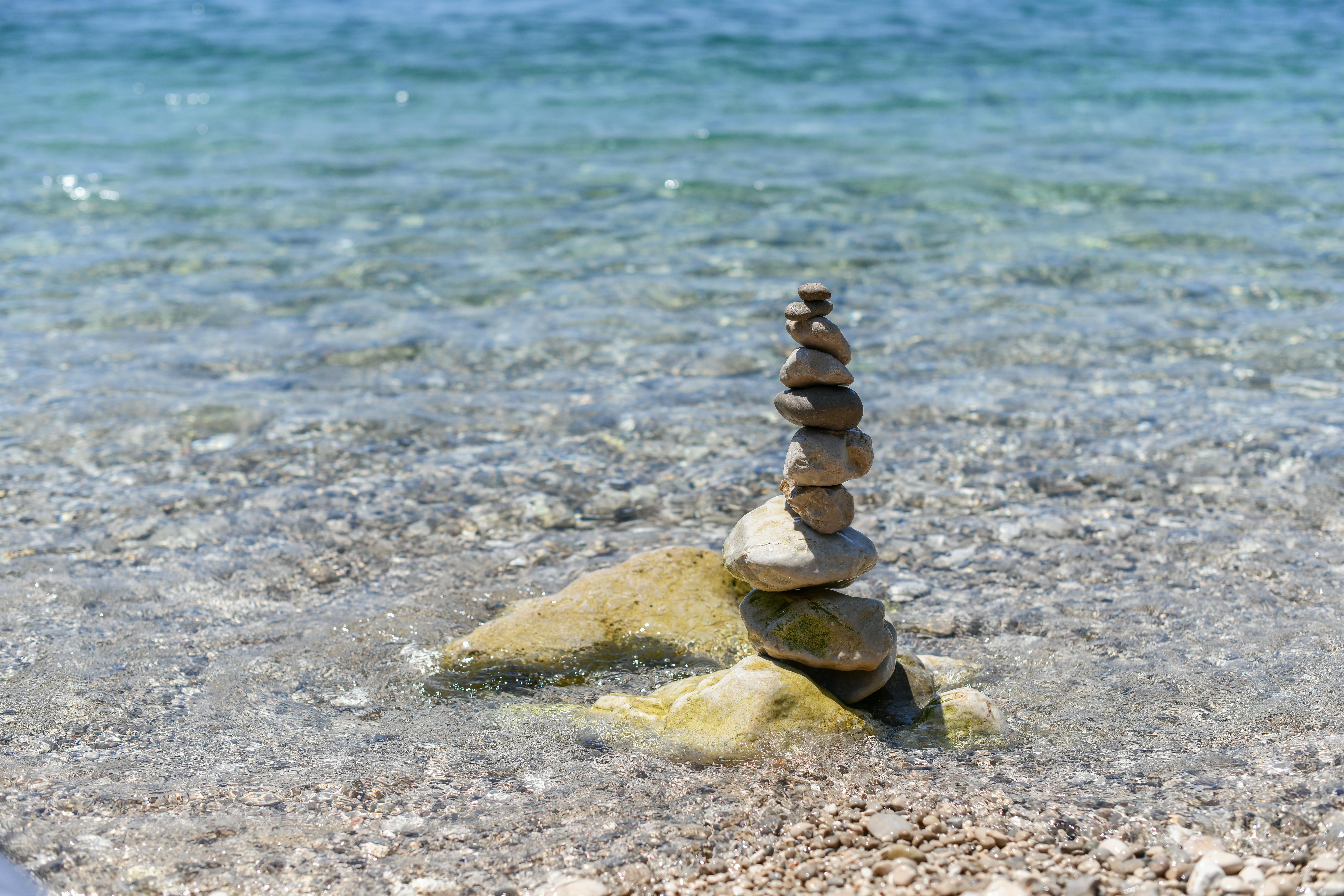 Tower of Stones on Sea Shore · Free Stock Photo
