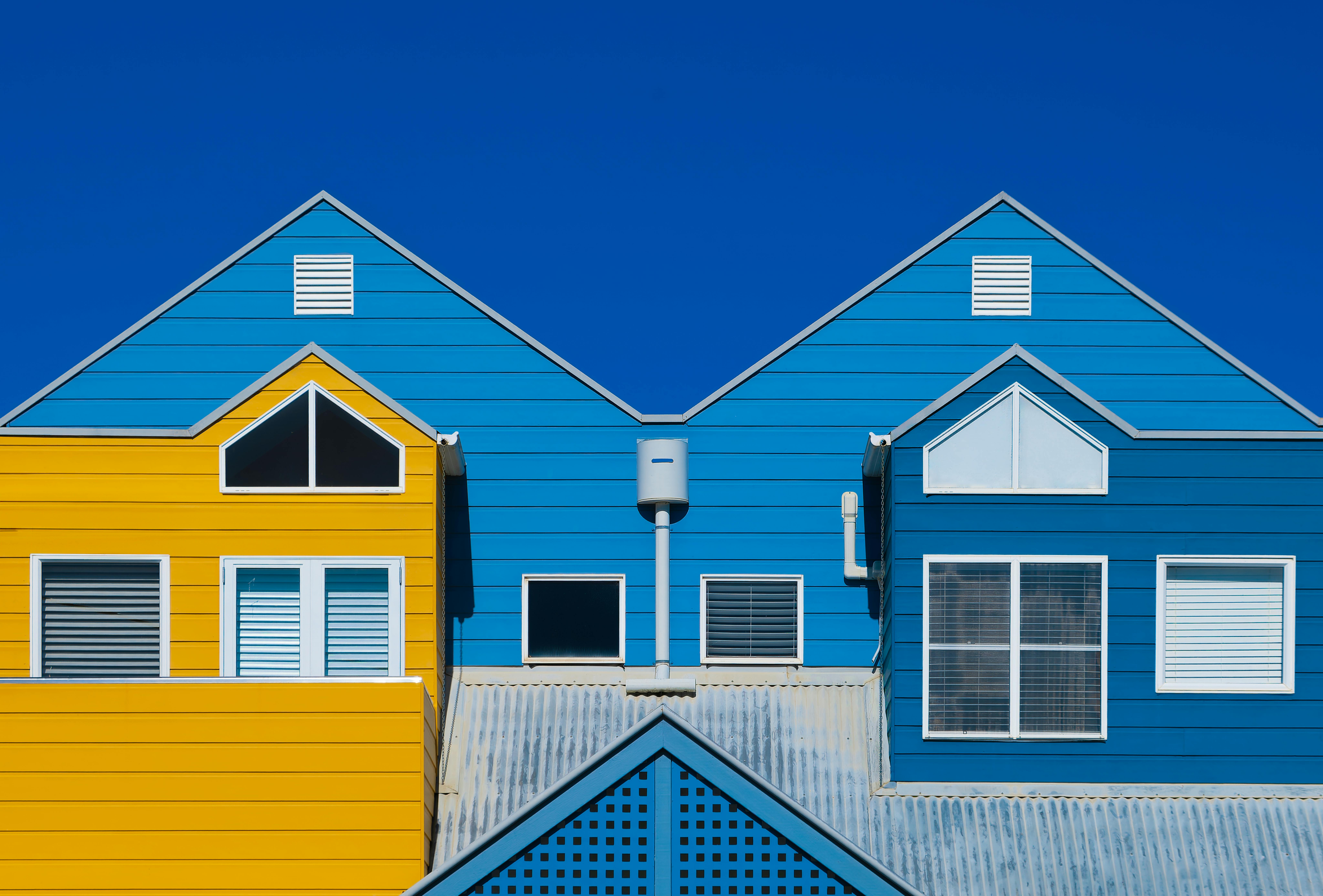 Blue and Yellow Modern Houses · Free Stock Photo