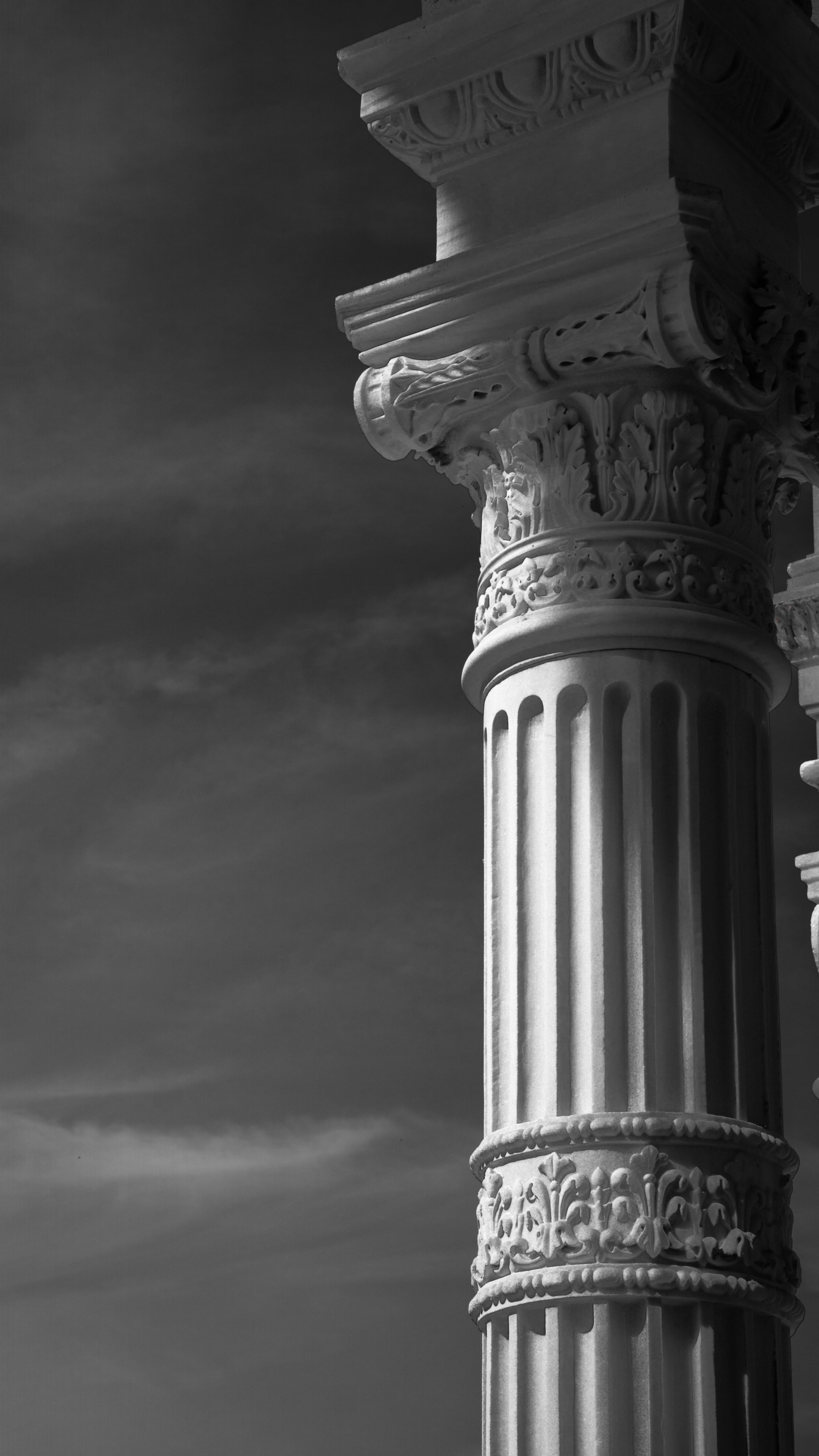 Black and white photograph of a column · Free Stock Photo