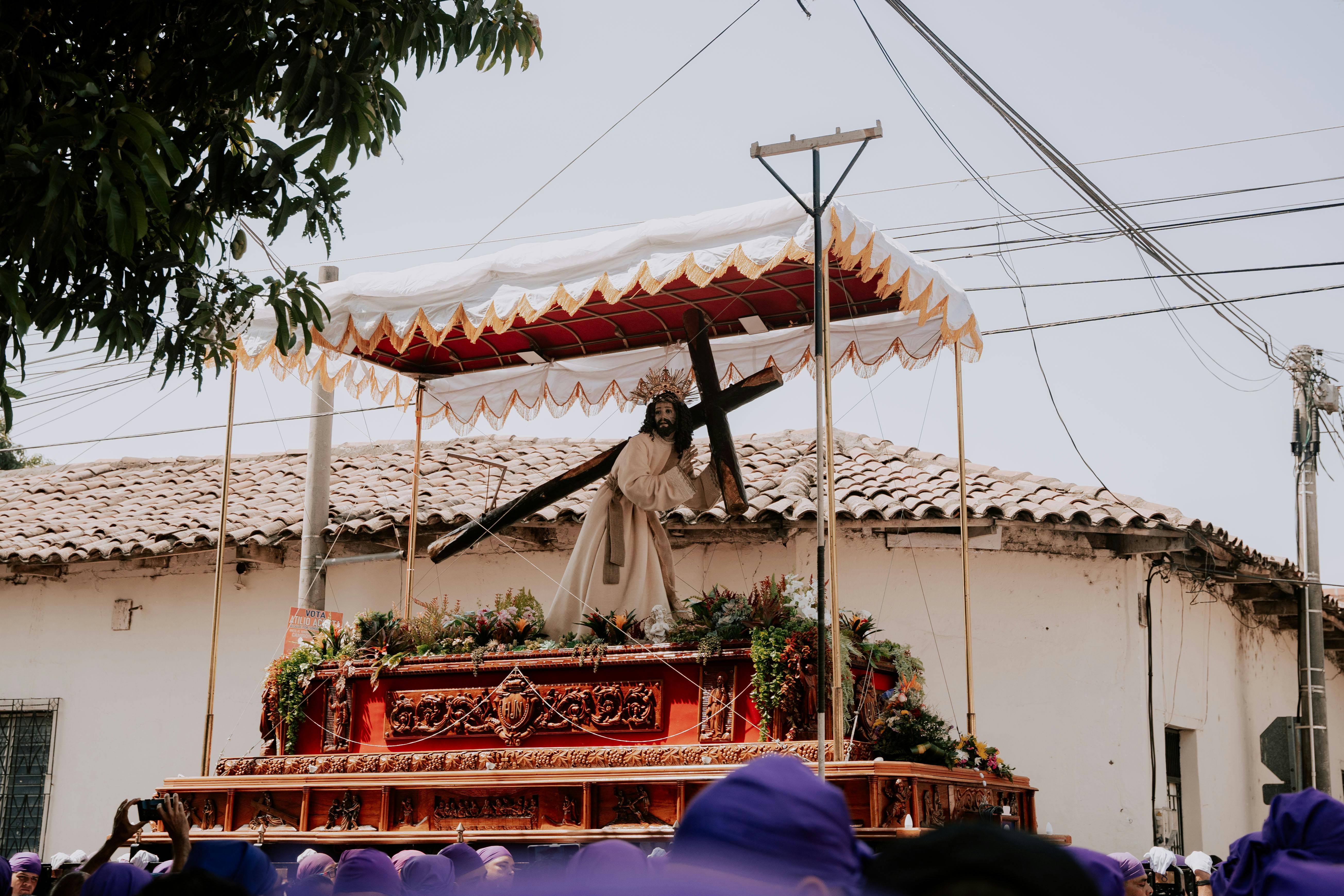 Holy Week Platform with Jesus Figure · Free Stock Photo