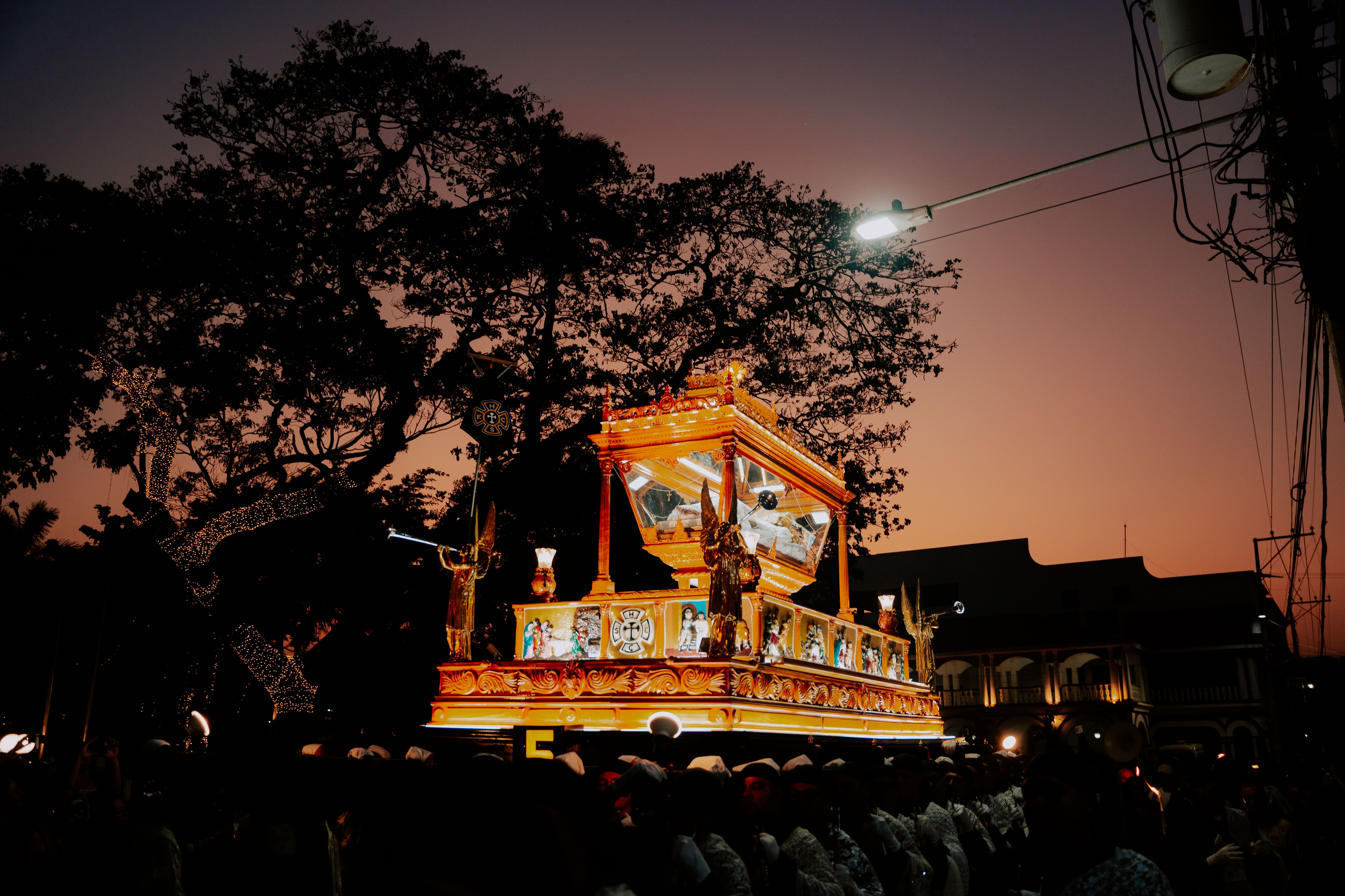 Illuminated Coffin Carried during Pocession · Free Stock Photo