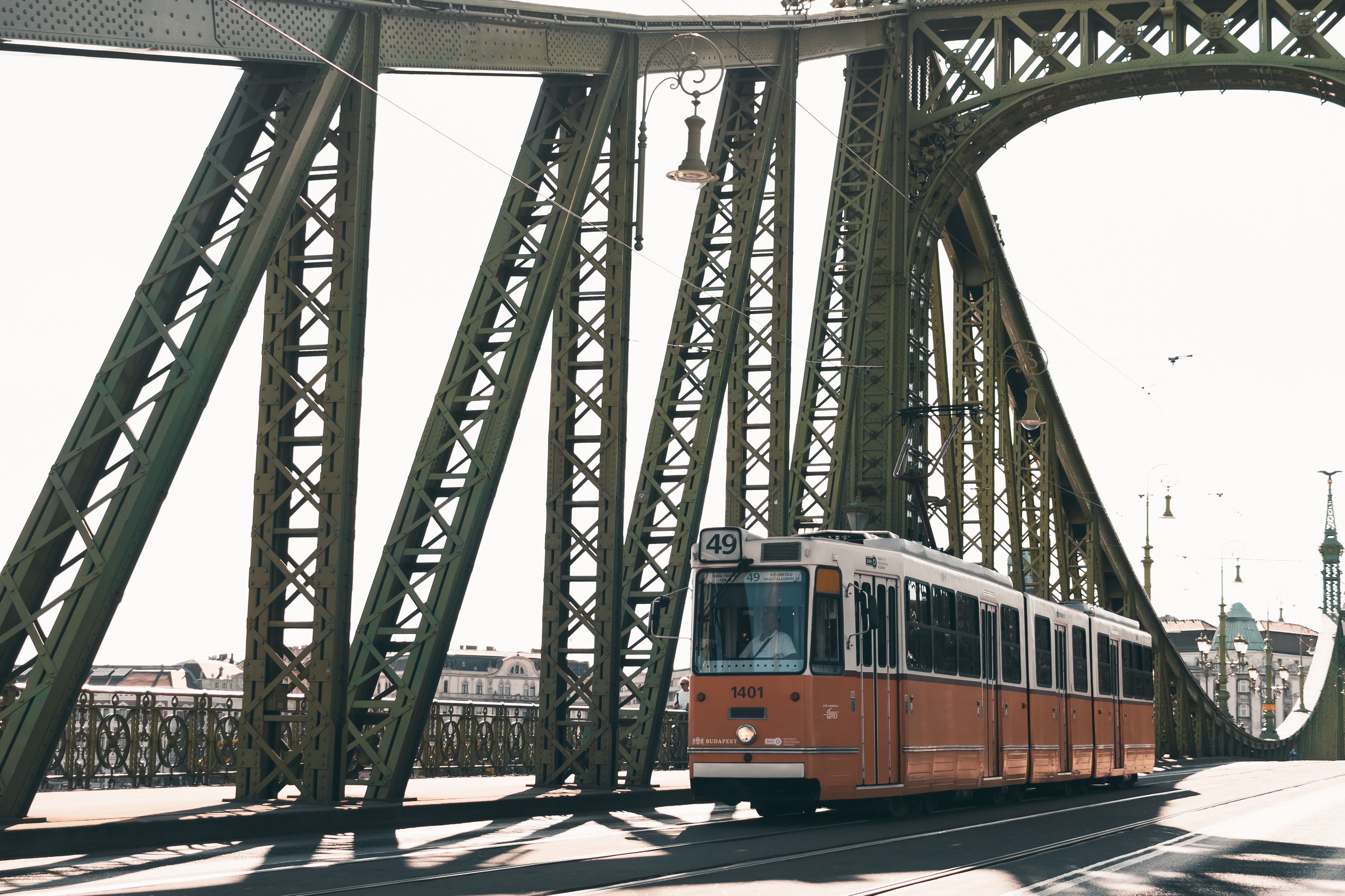 Vintage Tram on Bridge · Free Stock Photo