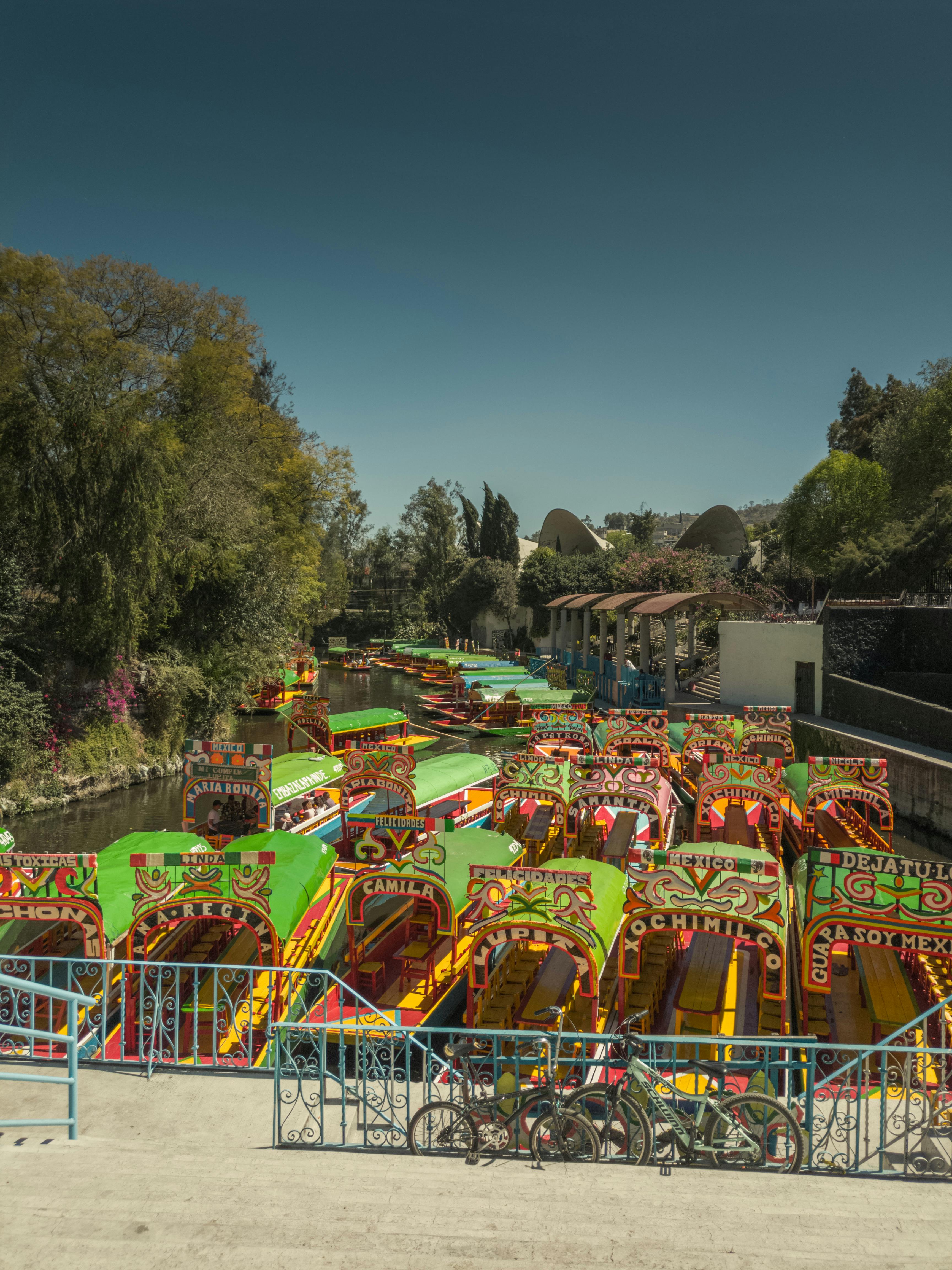 Trajinera Boats at Xochimilco Canal · Free Stock Photo