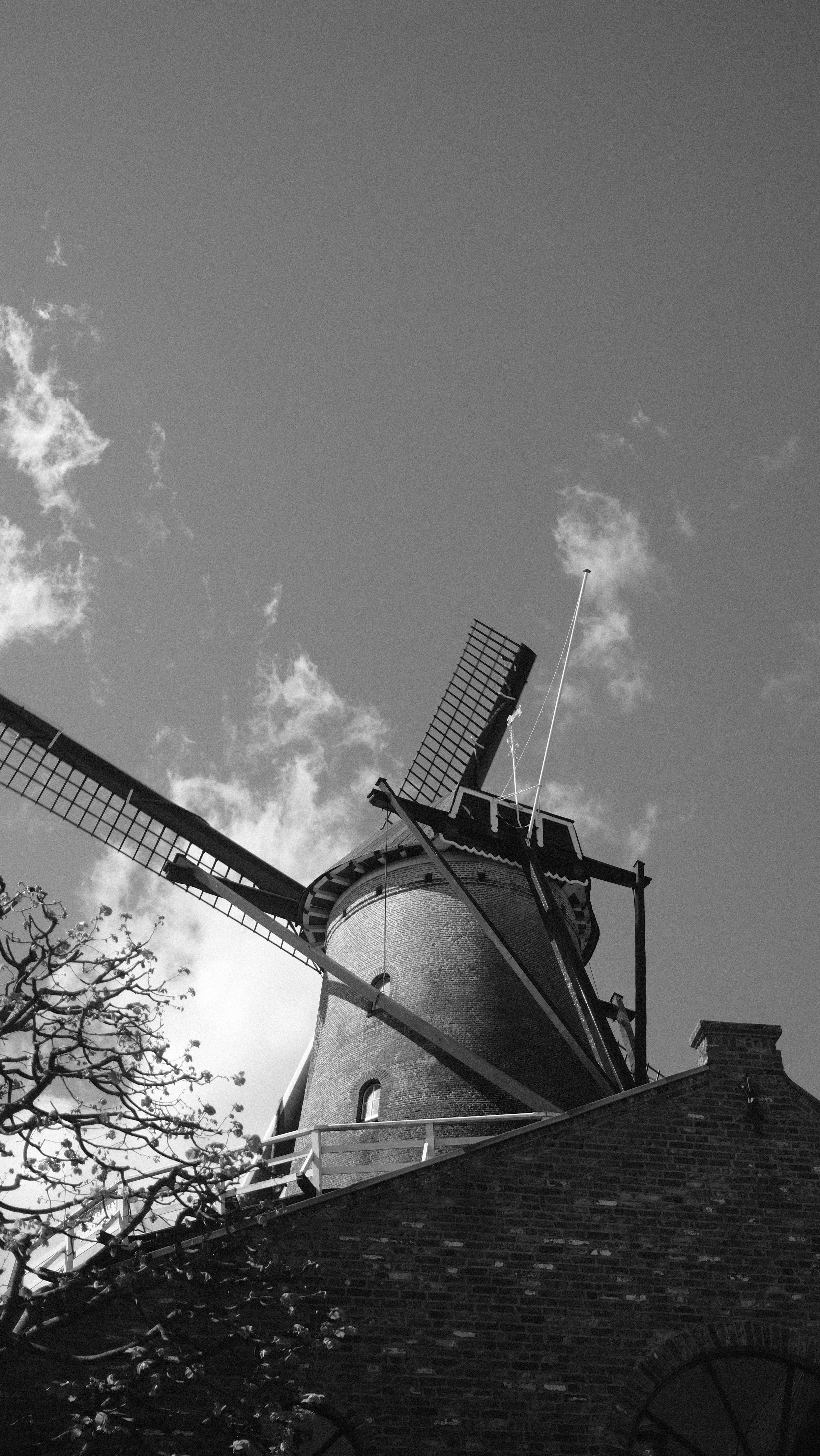 Low Angle View of a Traditional Windmill · Free Stock Photo