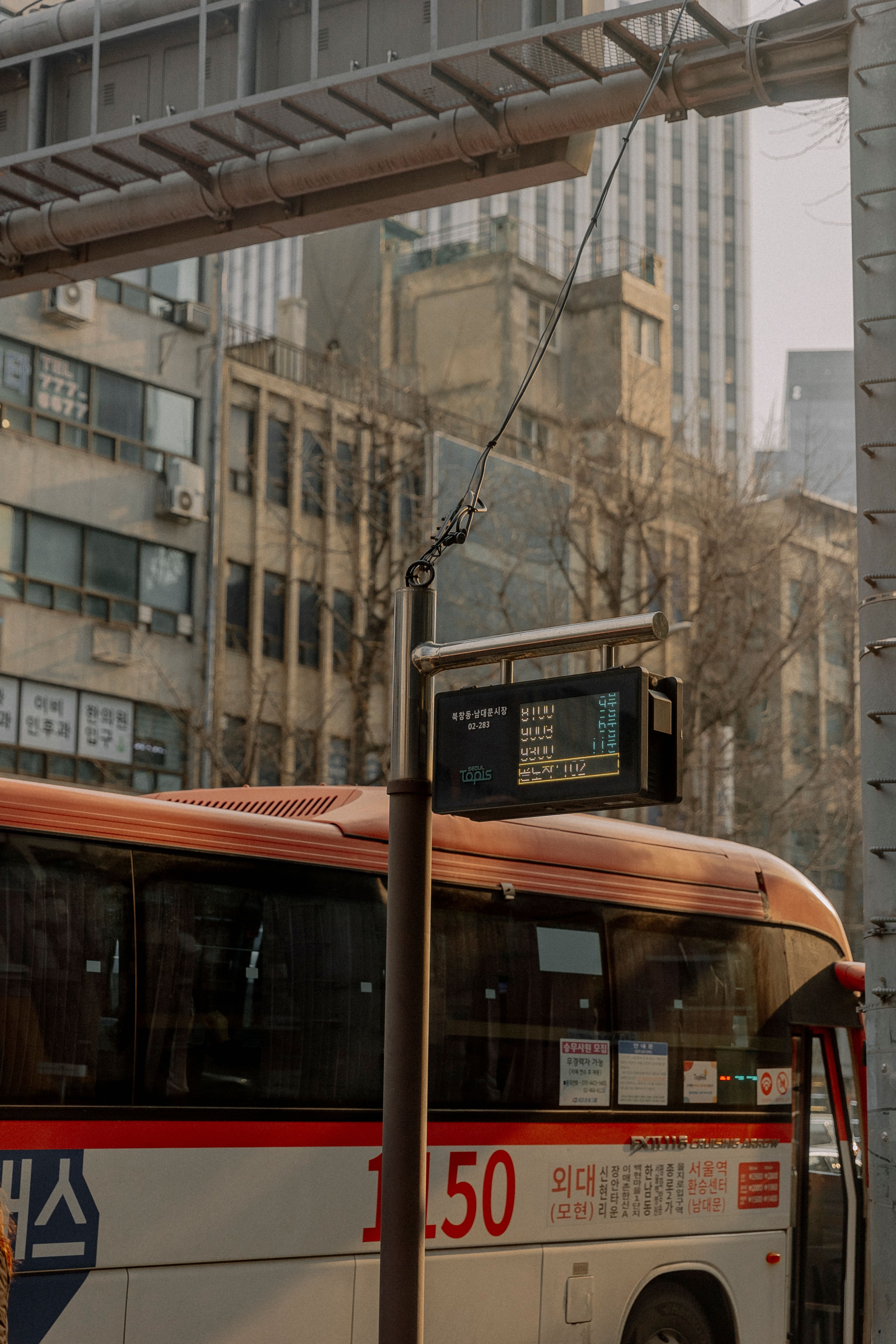 Bus at Stop on Street · Free Stock Photo