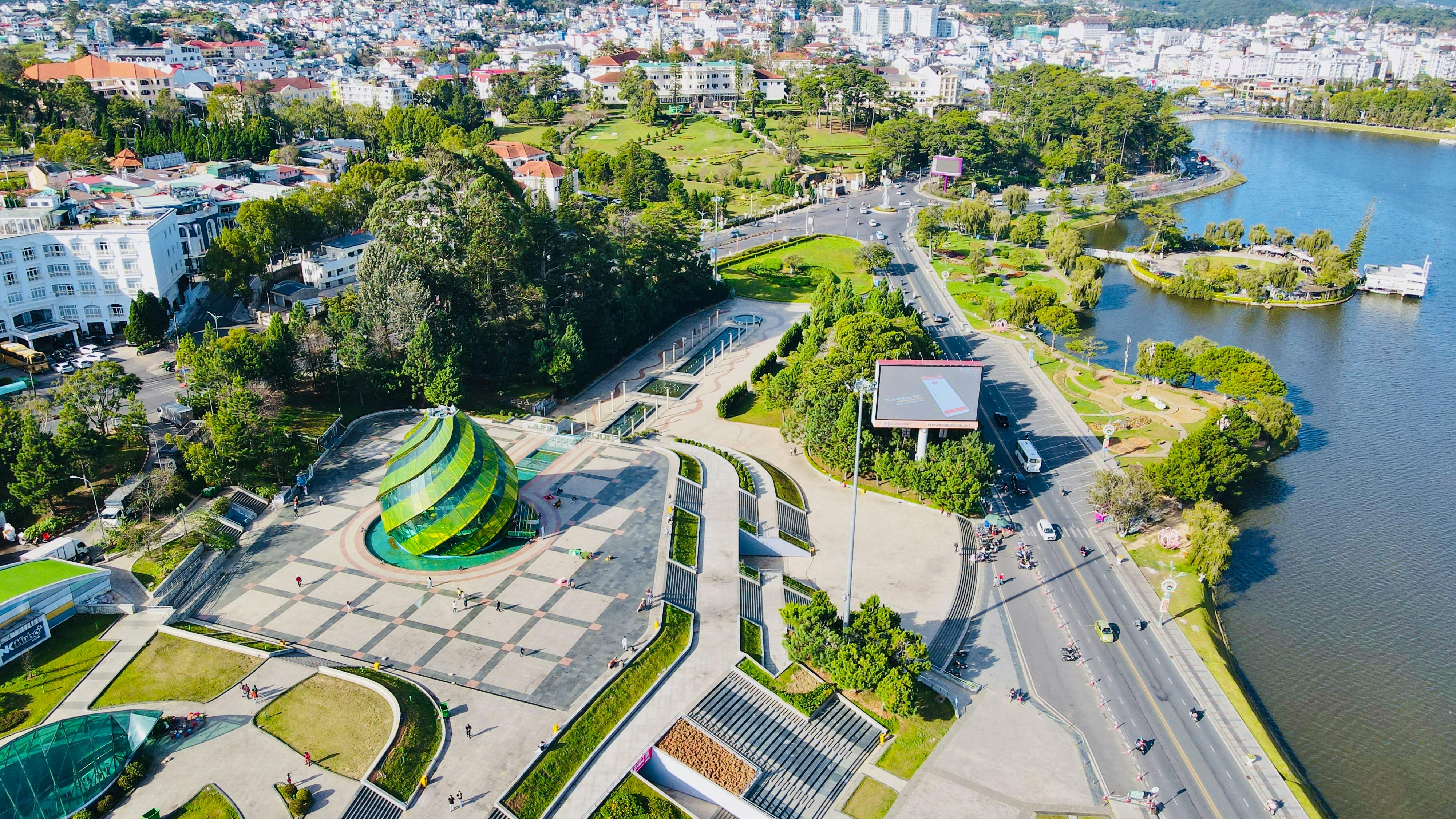 Aerial View of the Lam Vien Square in Da Lat, Vietnam · Free Stock Photo