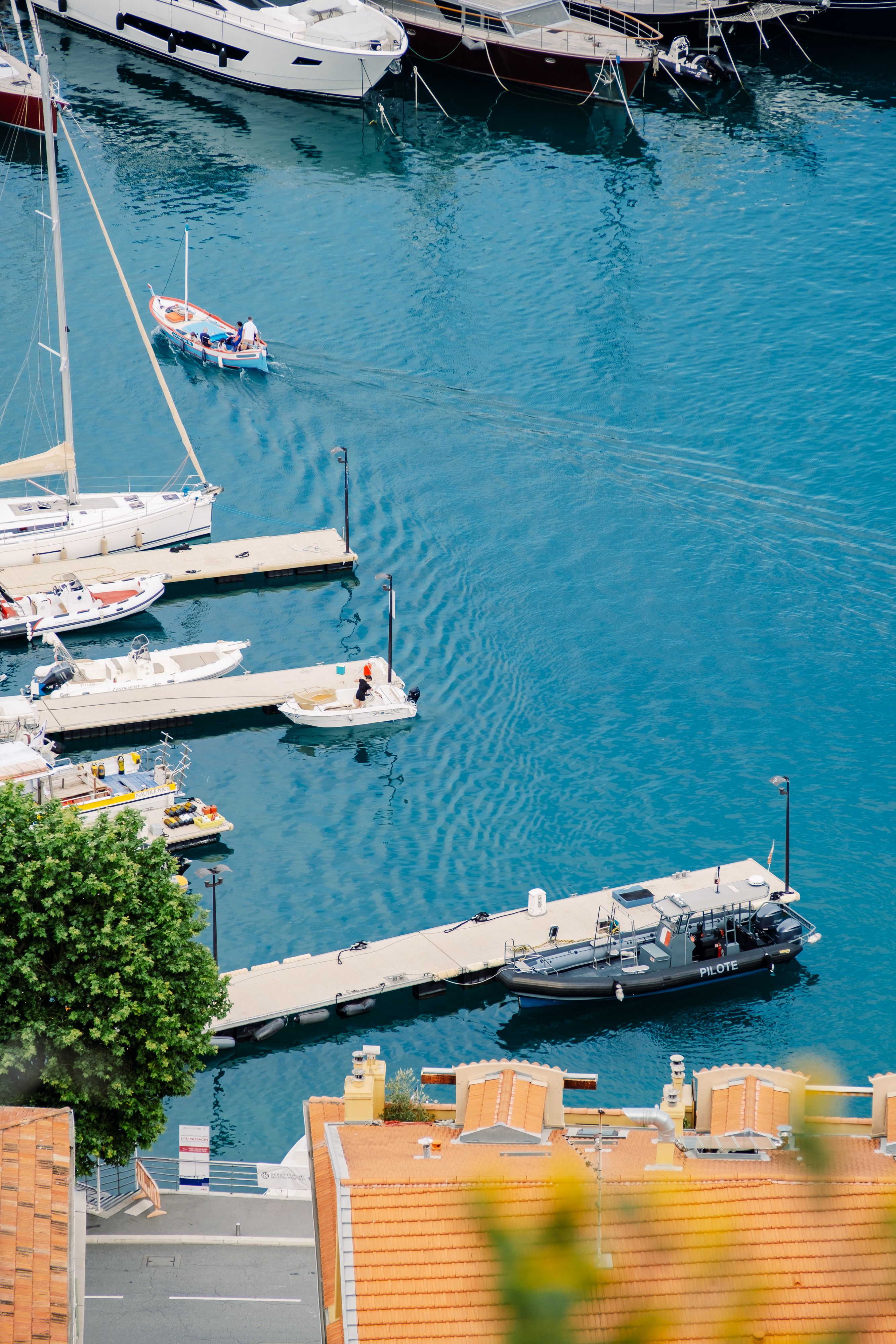 Aerial View of a Harbor with Yachts · Free Stock Photo