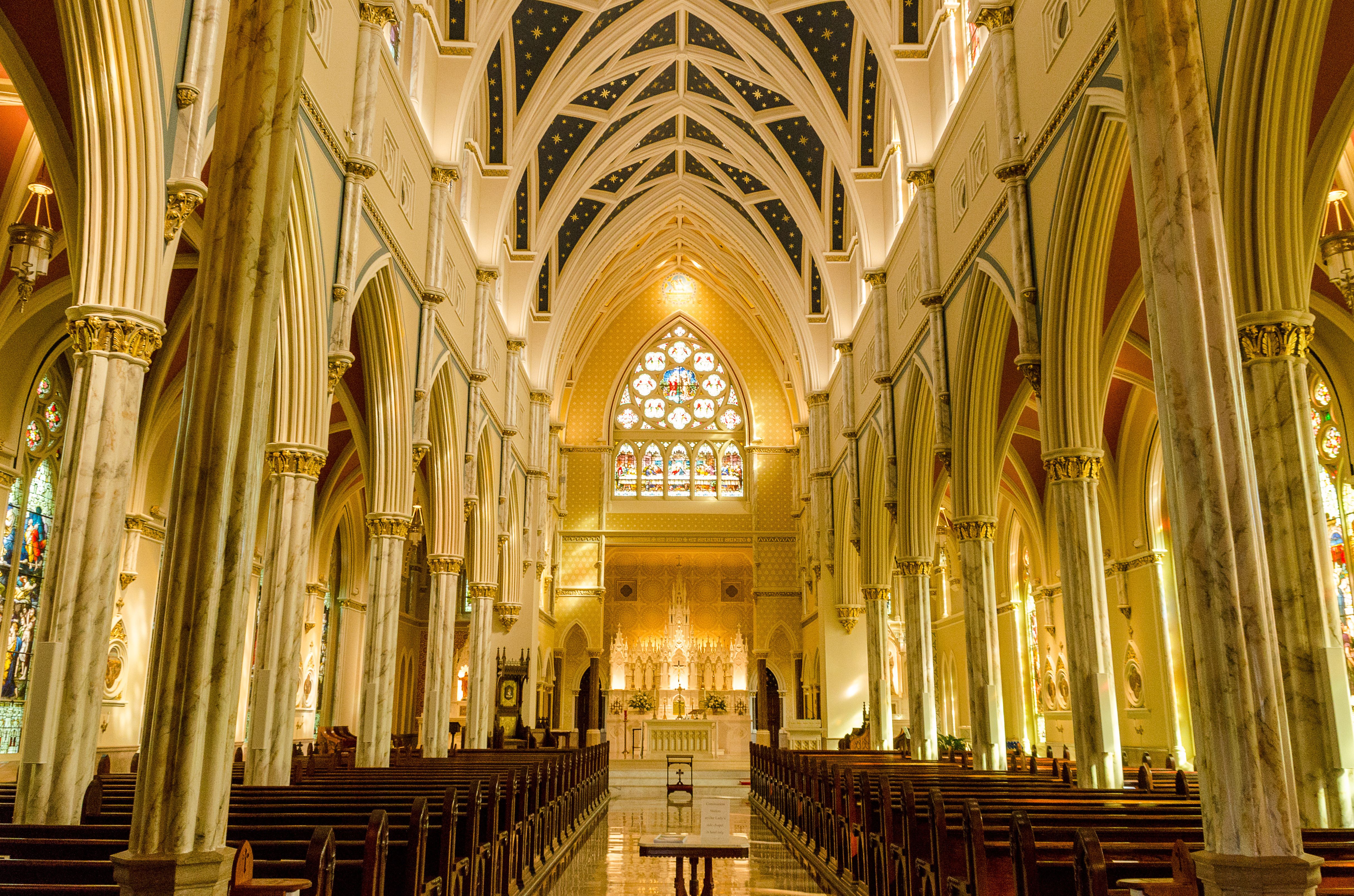 Interior of the Cathedral of St. John the Baptist in Charleston, South ...