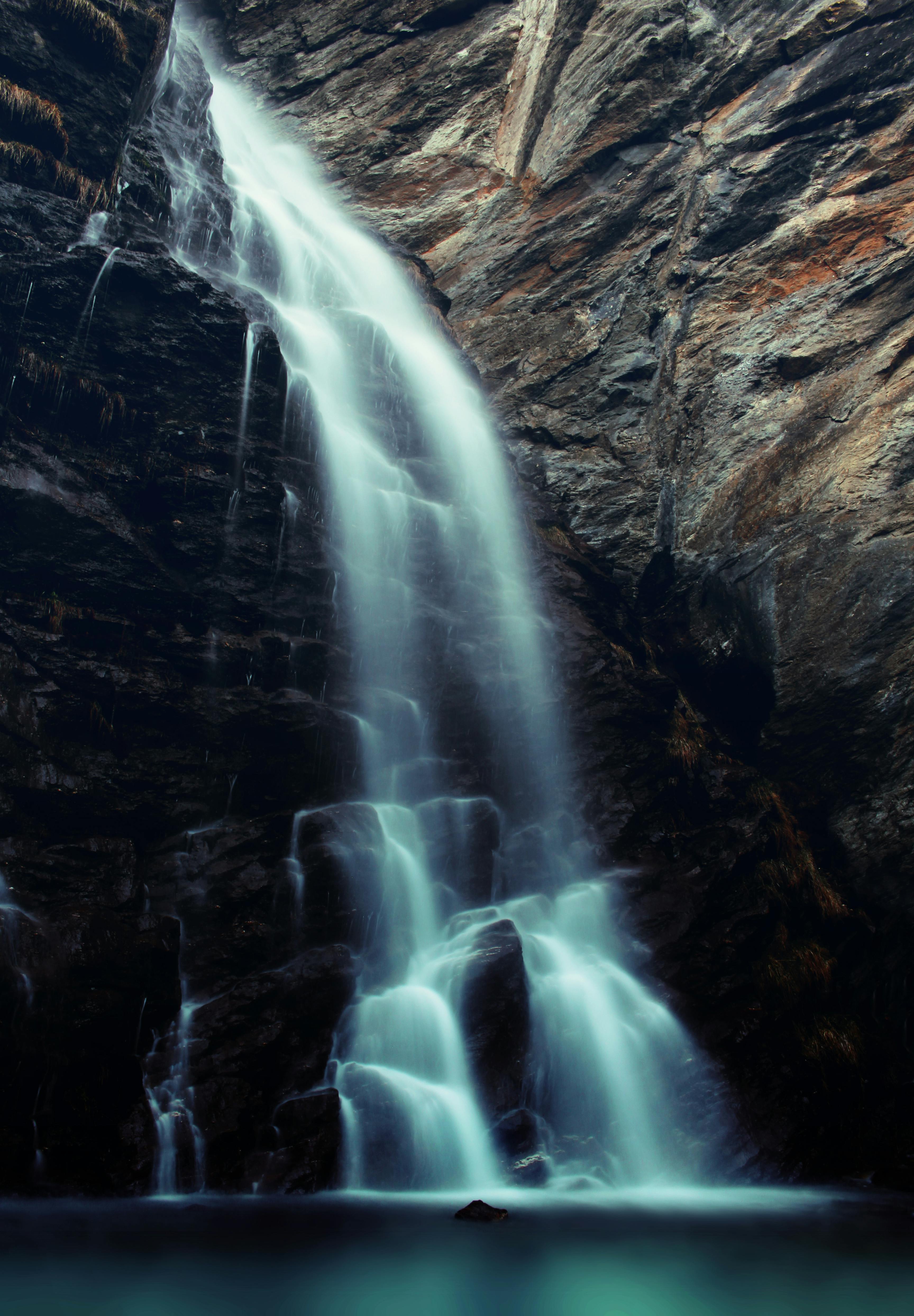 Cascading Waterfall from Rock · Free Stock Photo