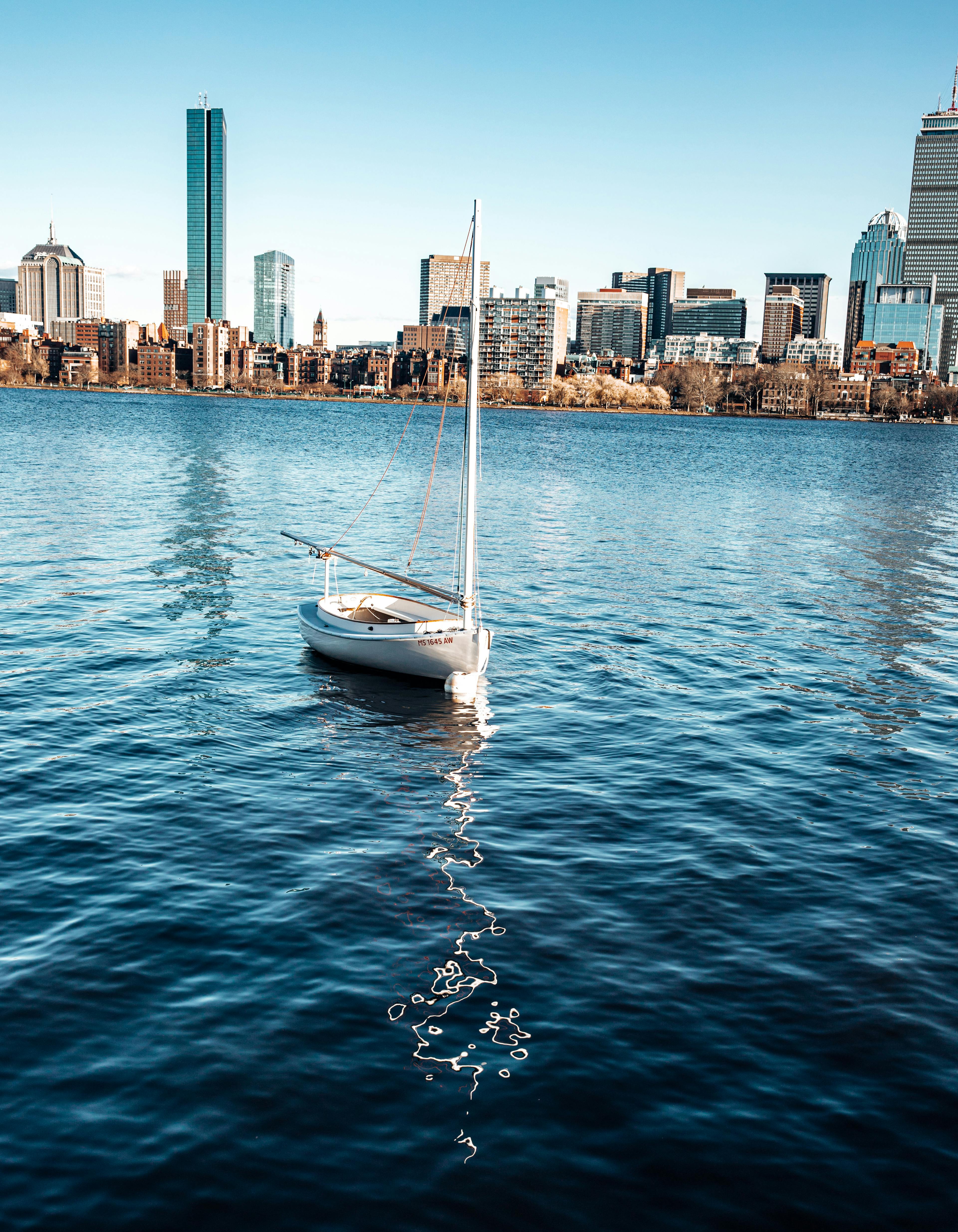 Sailboat Anchored on Charles River in Boston · Free Stock Photo