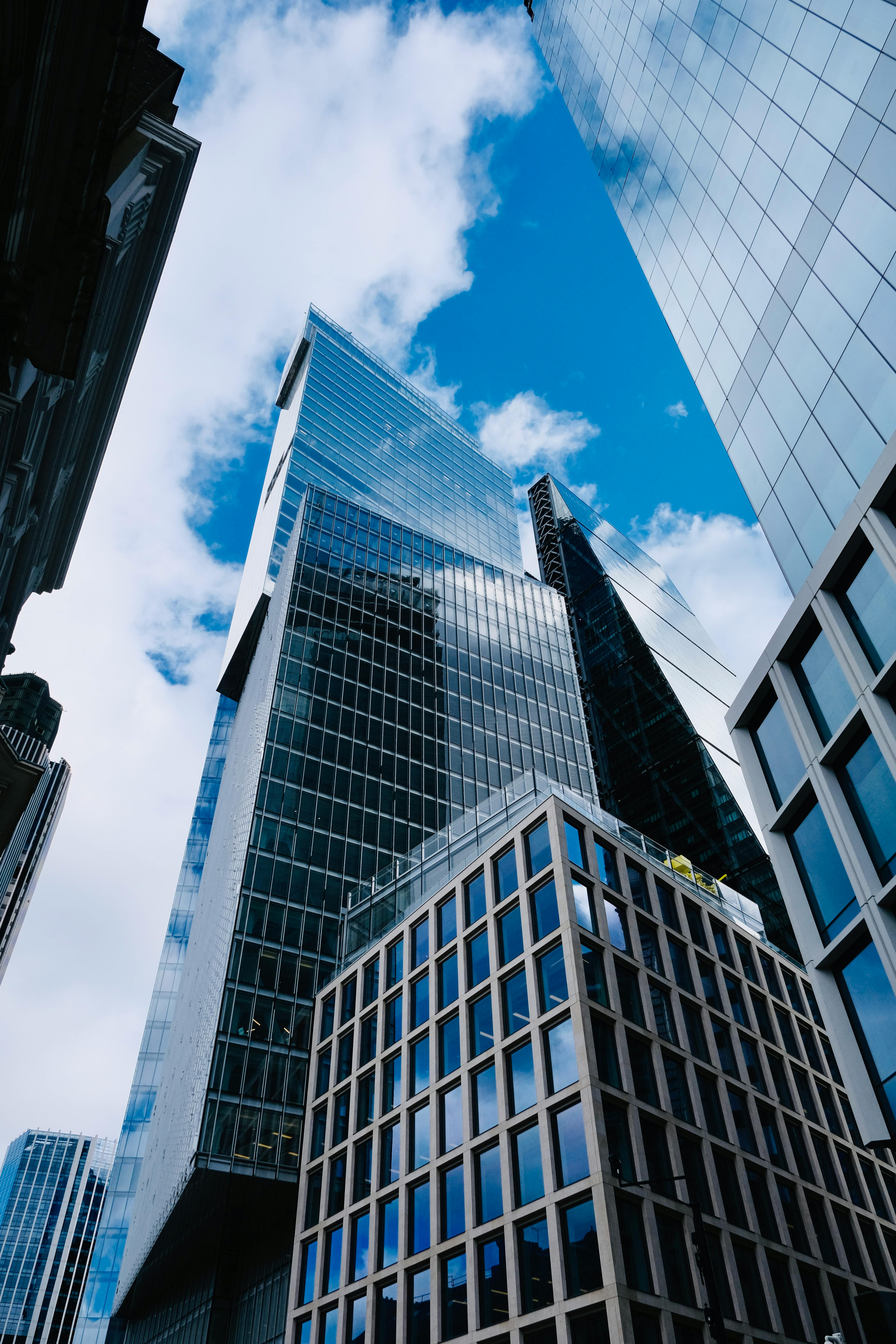 Low Angle Shot of Skyscrapers Downtown London, England, UK · Free Stock ...