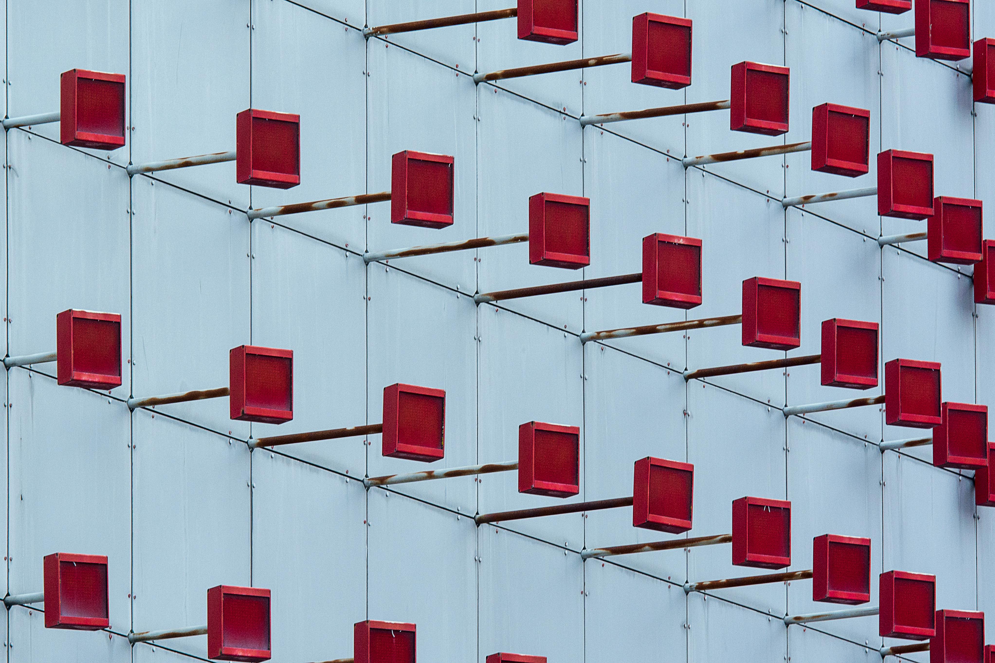 Blue and Red Painted Building · Free Stock Photo