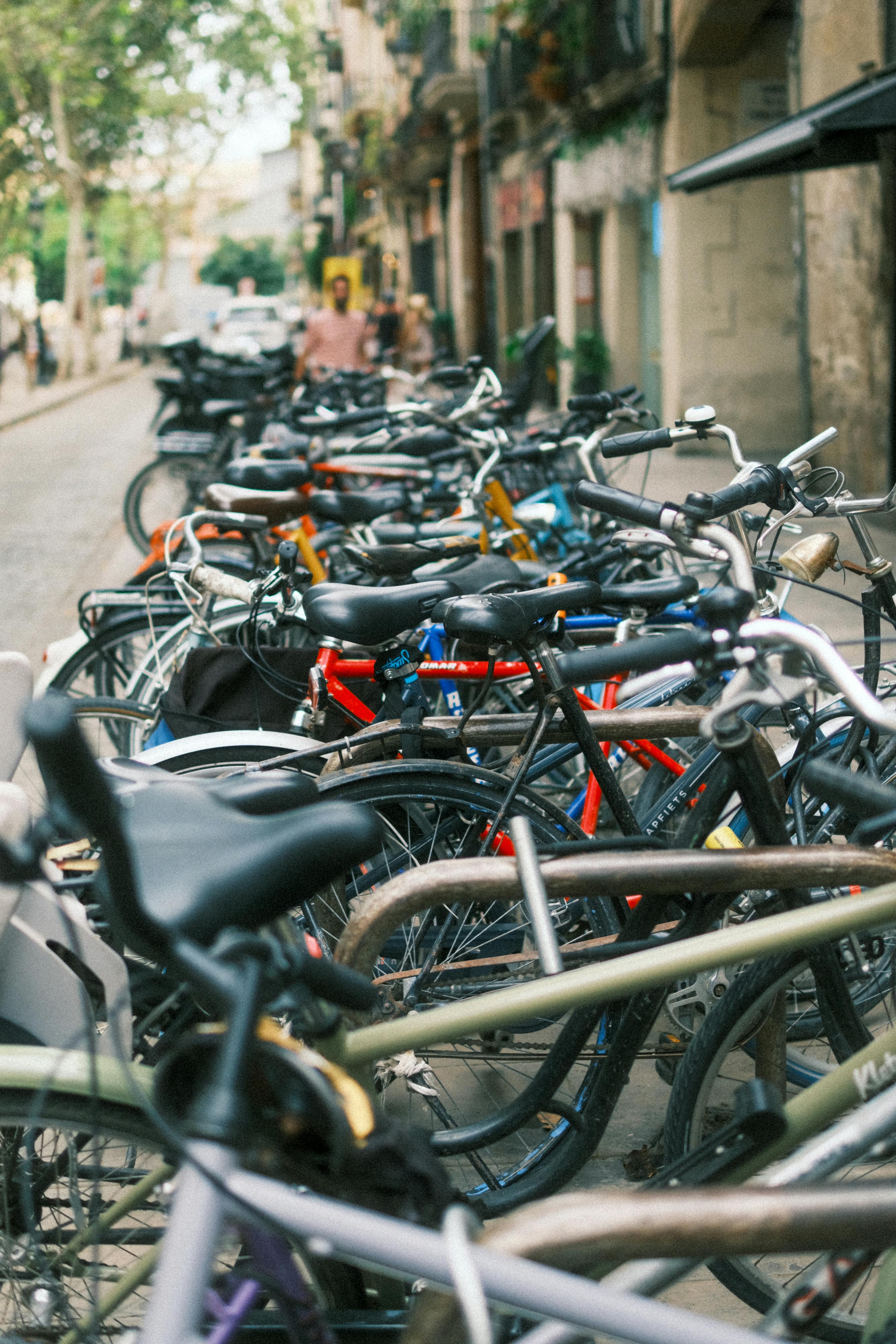 Bicycles on Sidewalk in City · Free Stock Photo