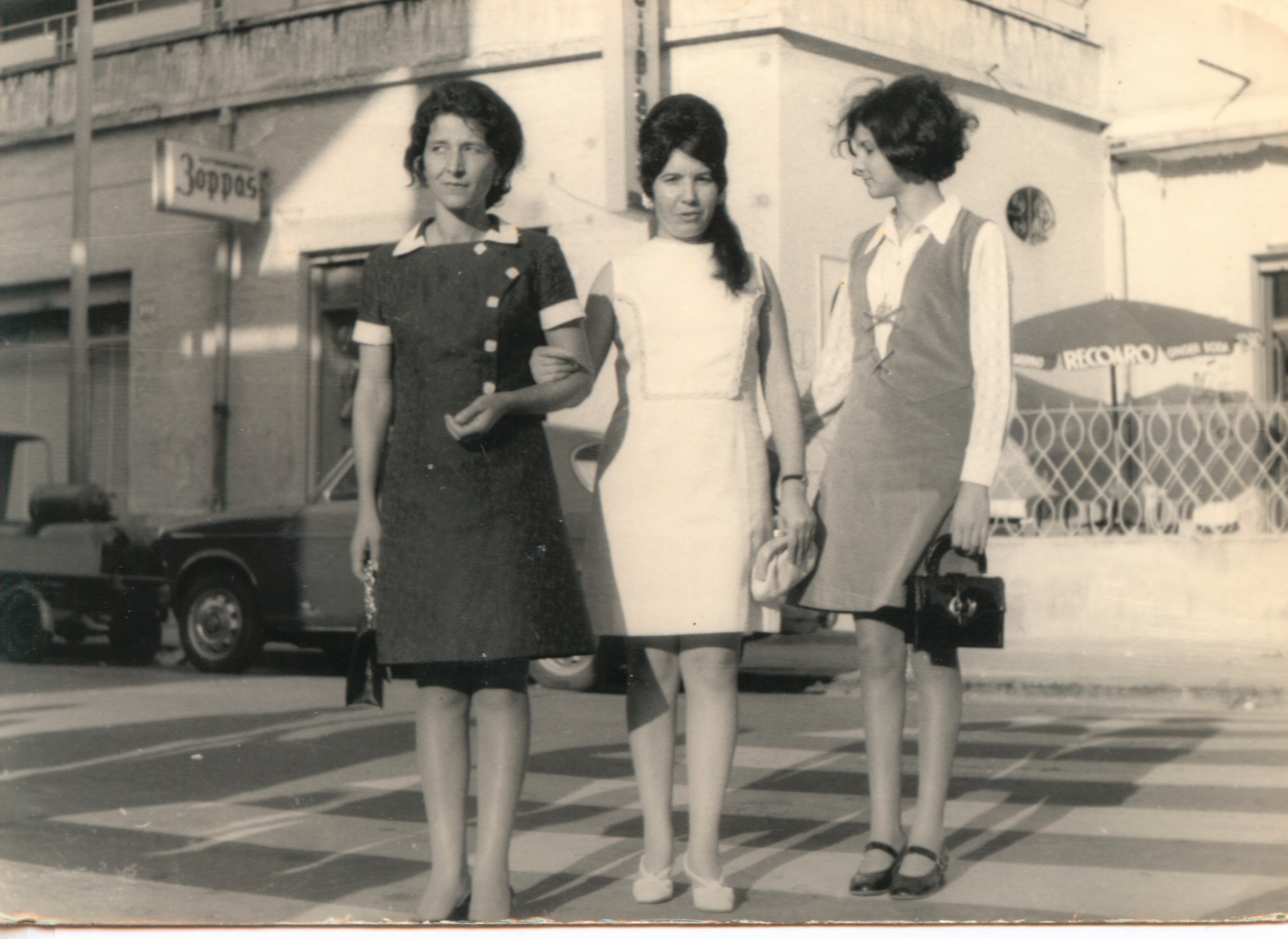 Old Photo of Woman Standing on Crosswalk · Free Stock Photo