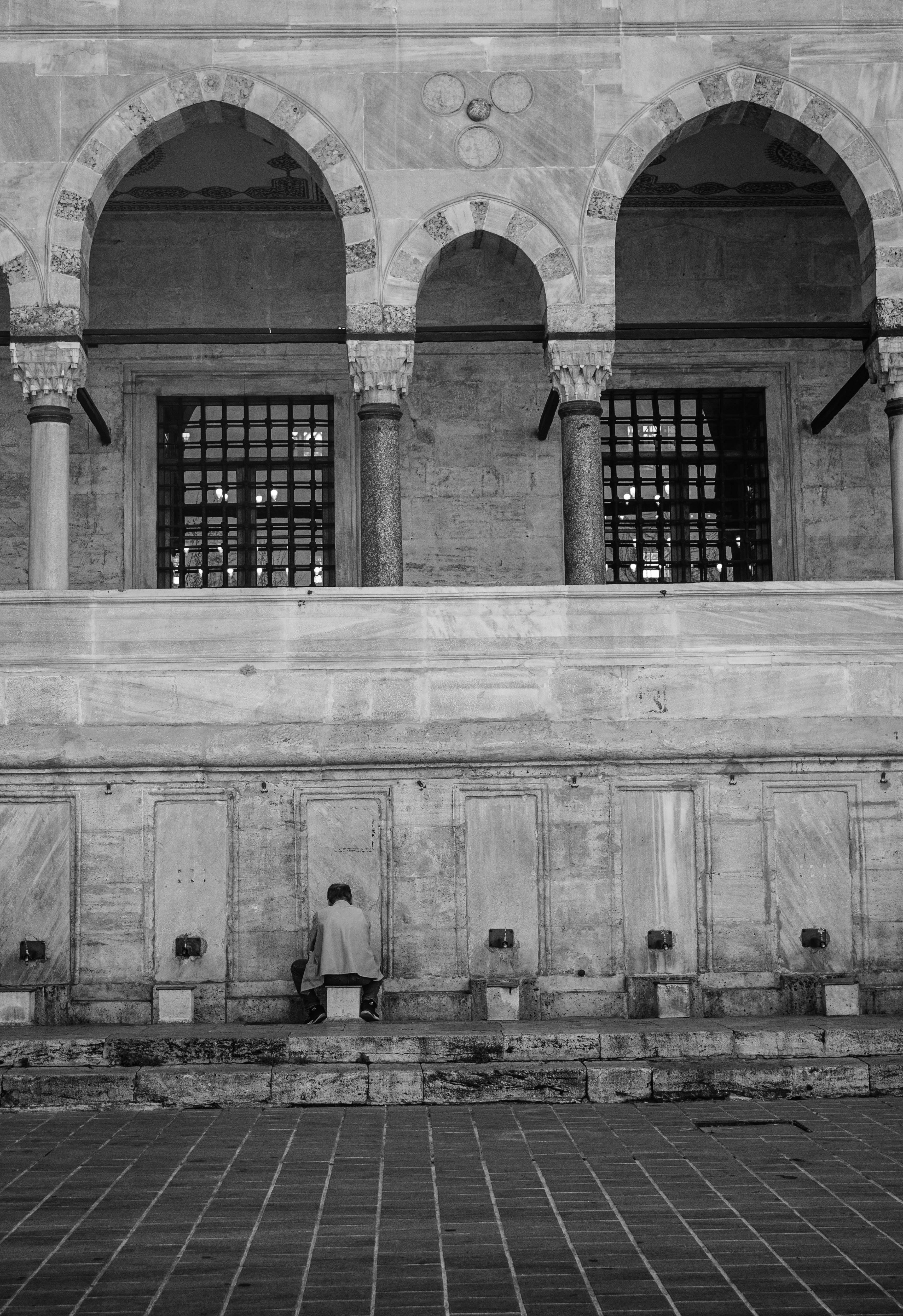 Prayer Sitting on Bench in Suleymaniye Mosque in Istanbul, Turkey ...