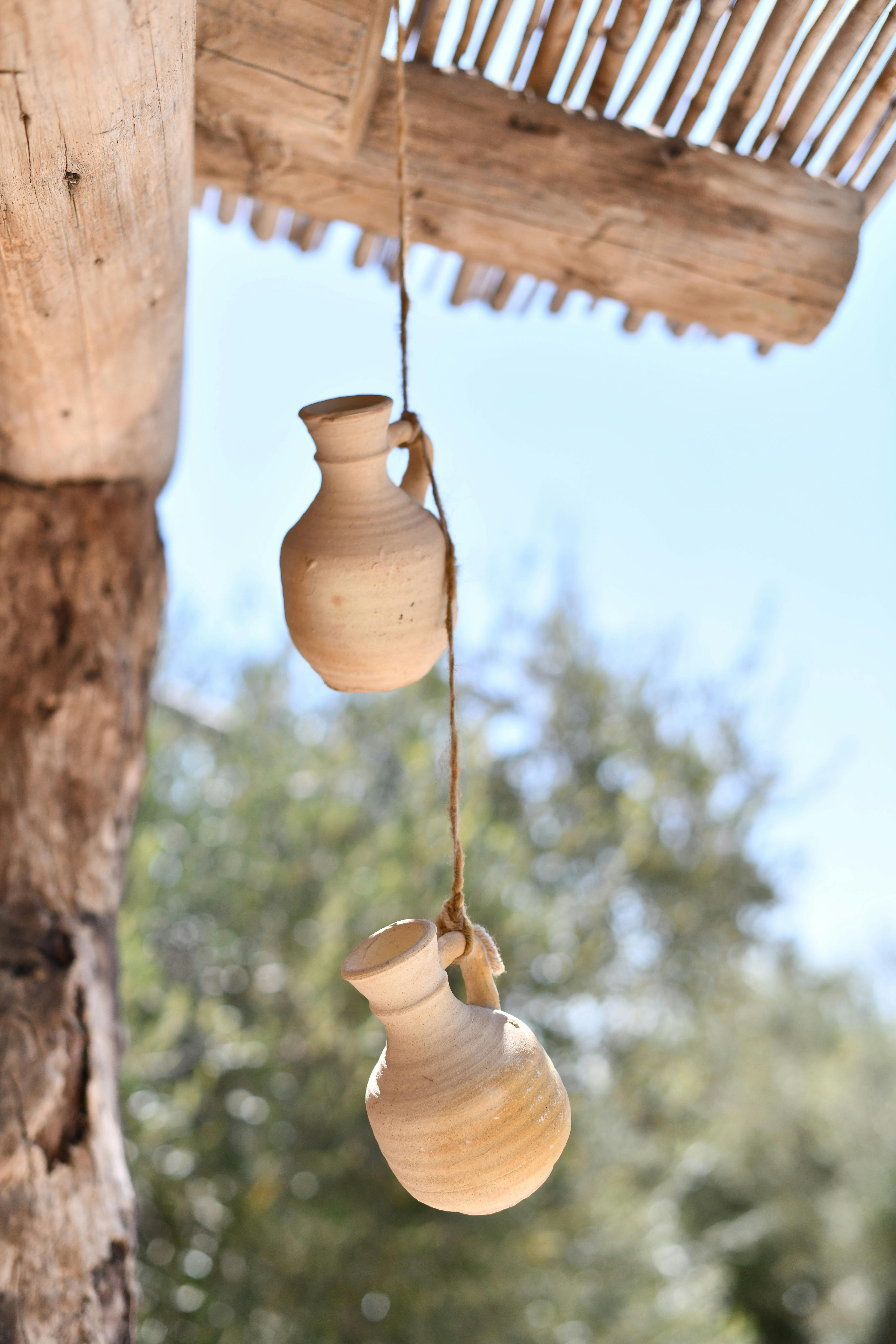Handmade Vases Hanging on String · Free Stock Photo