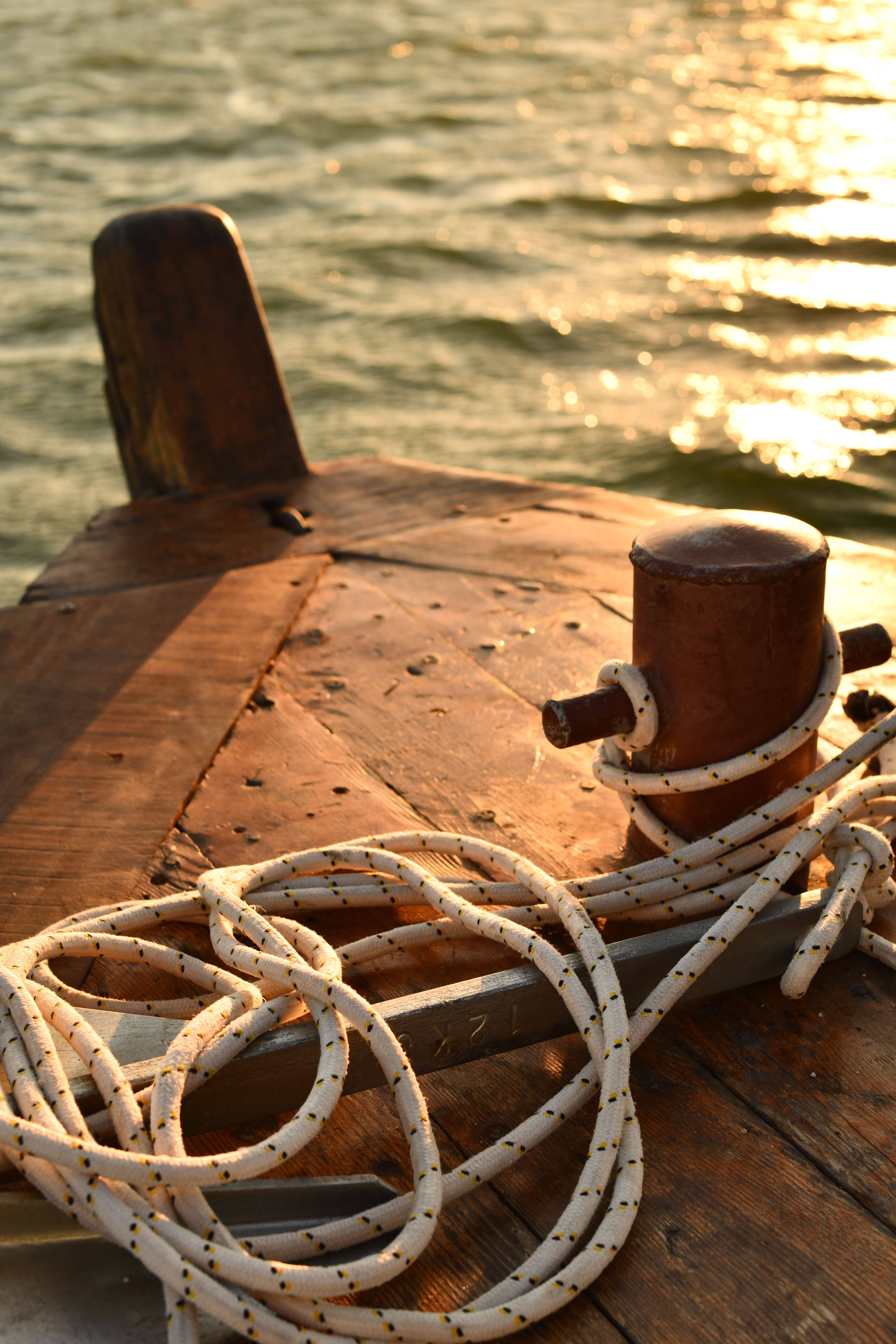 Rope on Pier on Shore of Sea of Galilee in Israel · Free Stock Photo
