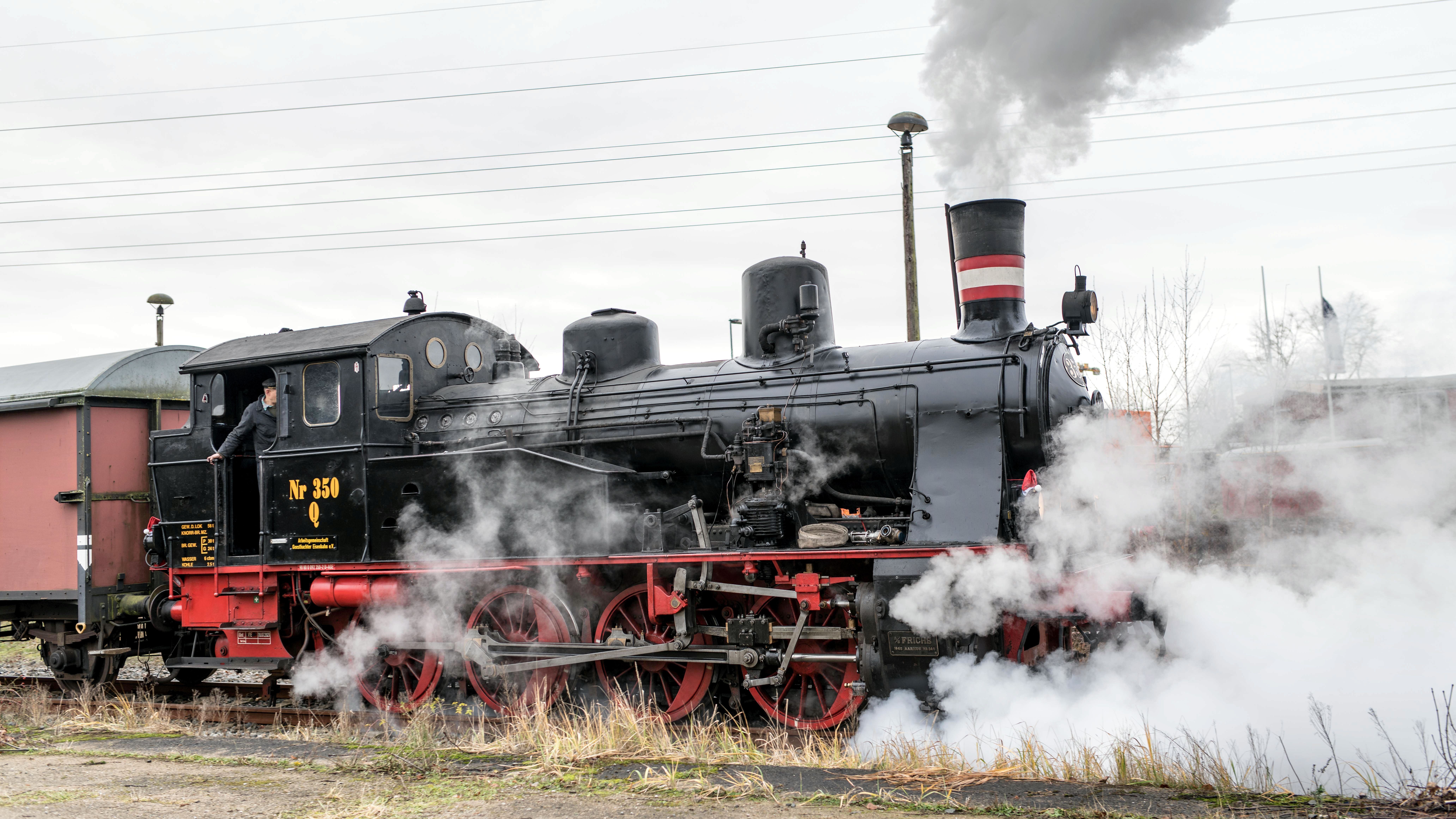 Steam Train Driving Through the Tracks · Free Stock Photo