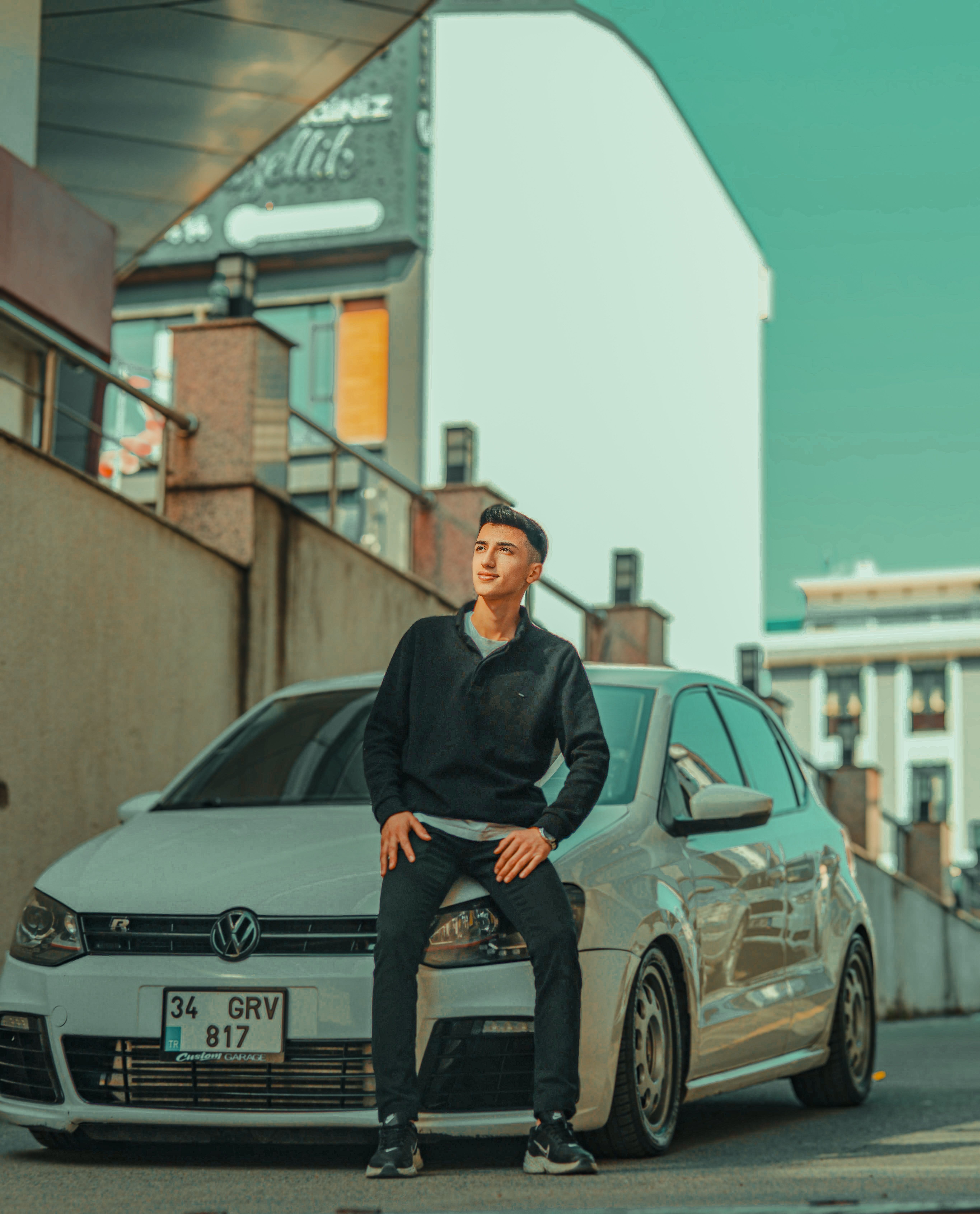 Man by Car in City · Free Stock Photo