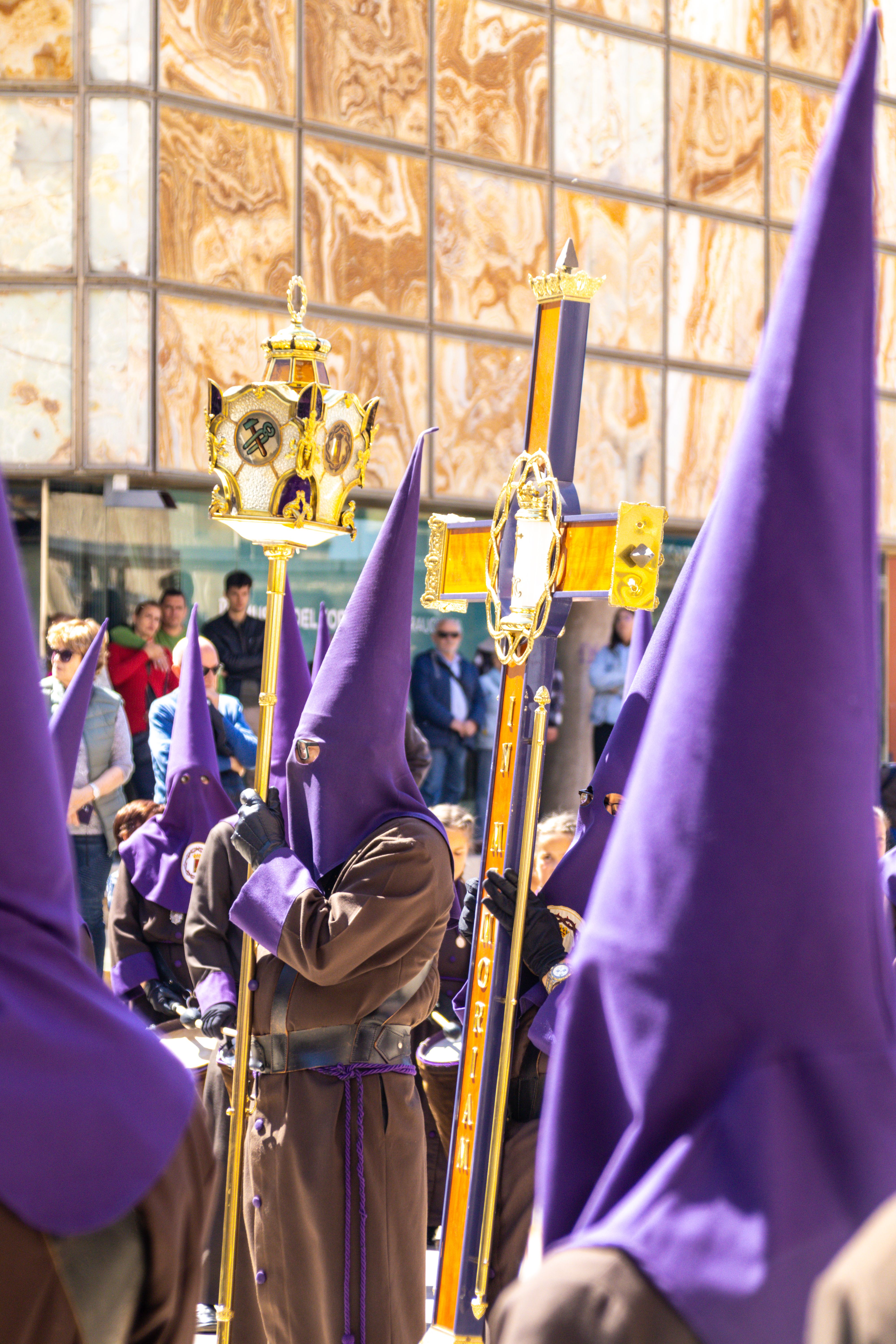 People Wearing Purple Capirotes during a Religious Procession · Free ...