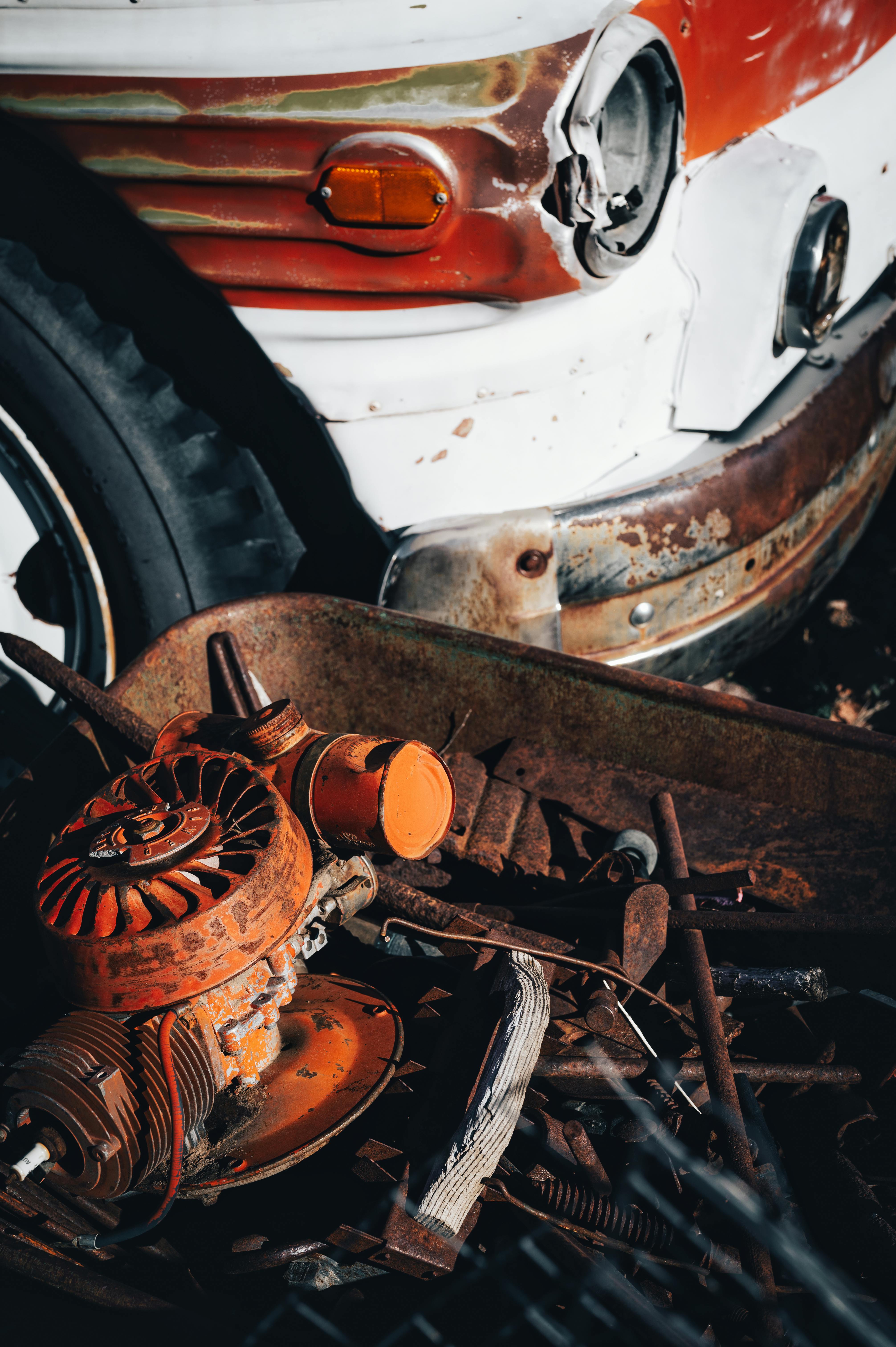 Close-up of a Rusty Car Engine · Free Stock Photo