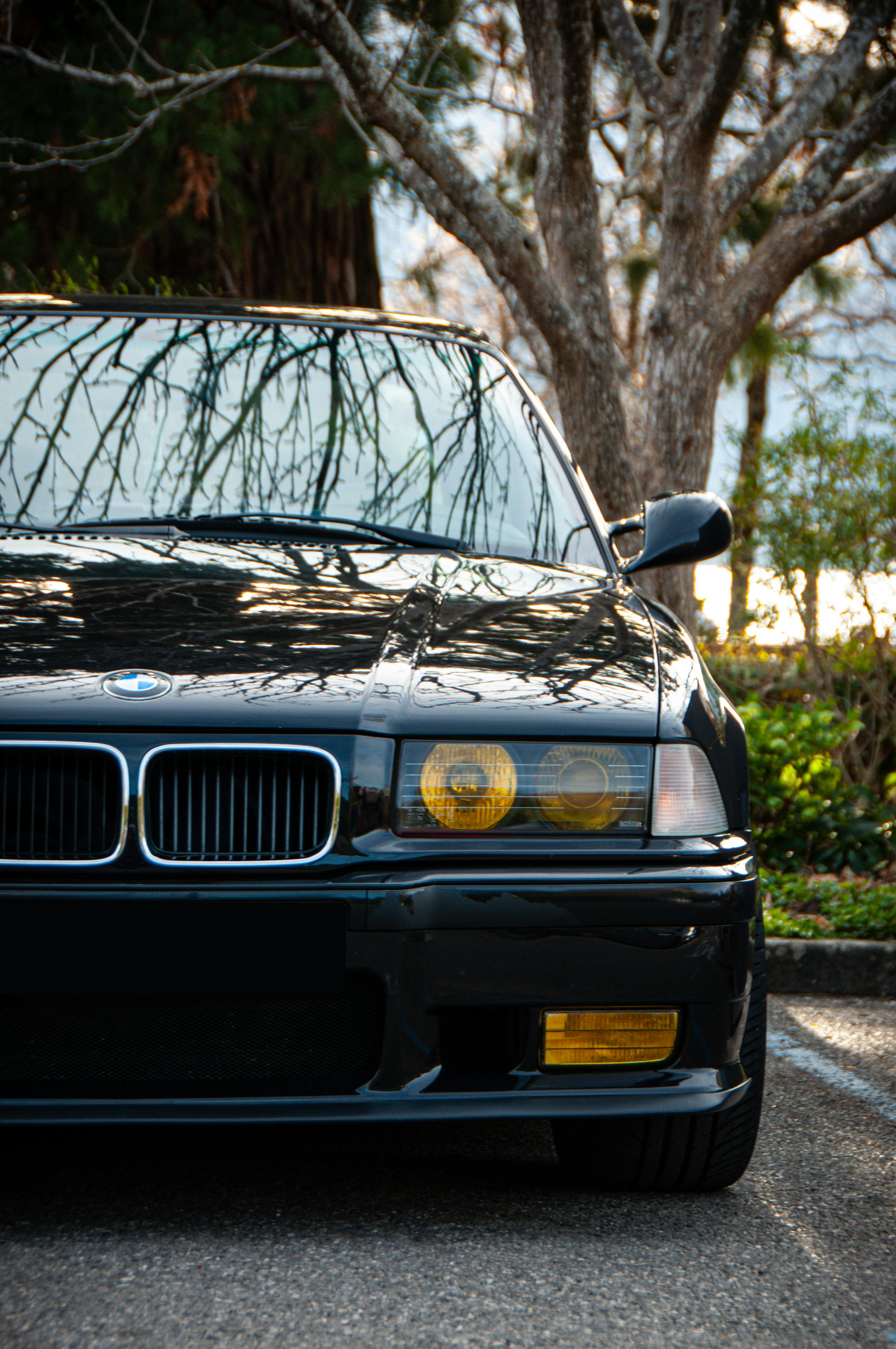 Front View of a Third Generation BMW 3 Series Car in Black · Free Stock ...