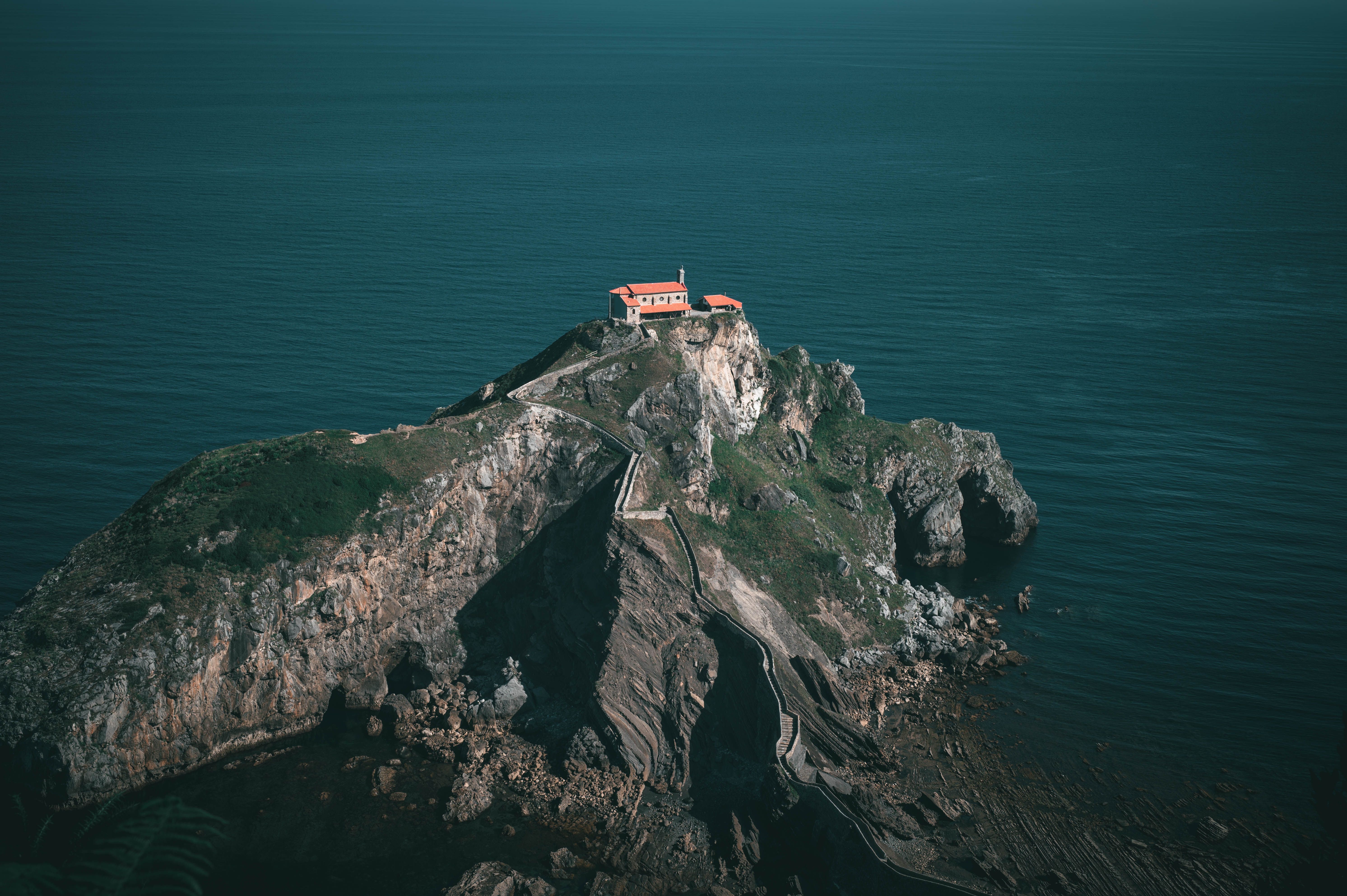 Building on Rocks on Sea Coast in Basque Country · Free Stock Photo