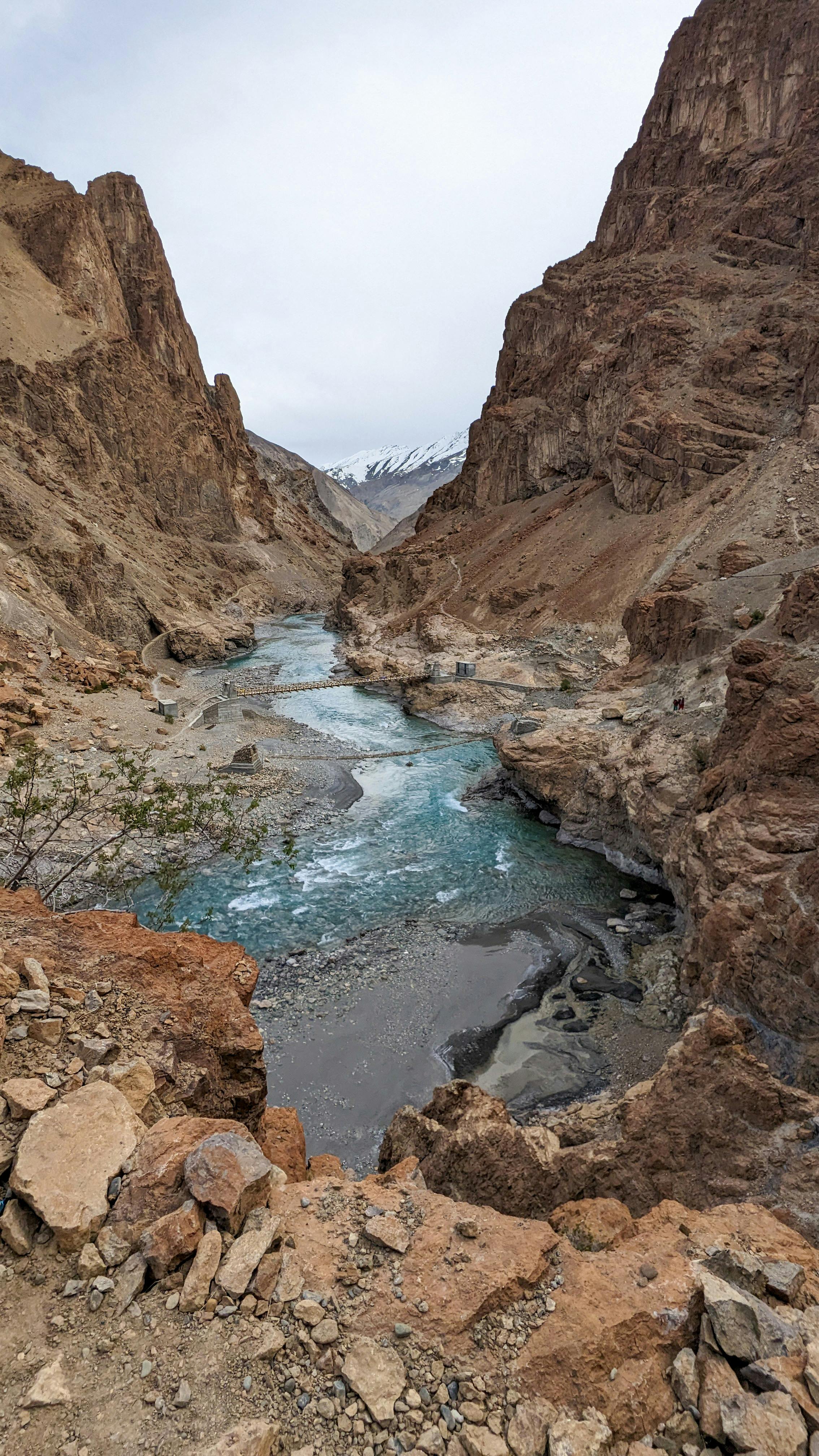 Blue Stream in the Brown Rocky Mountains in Himachal Pradesh · Free ...