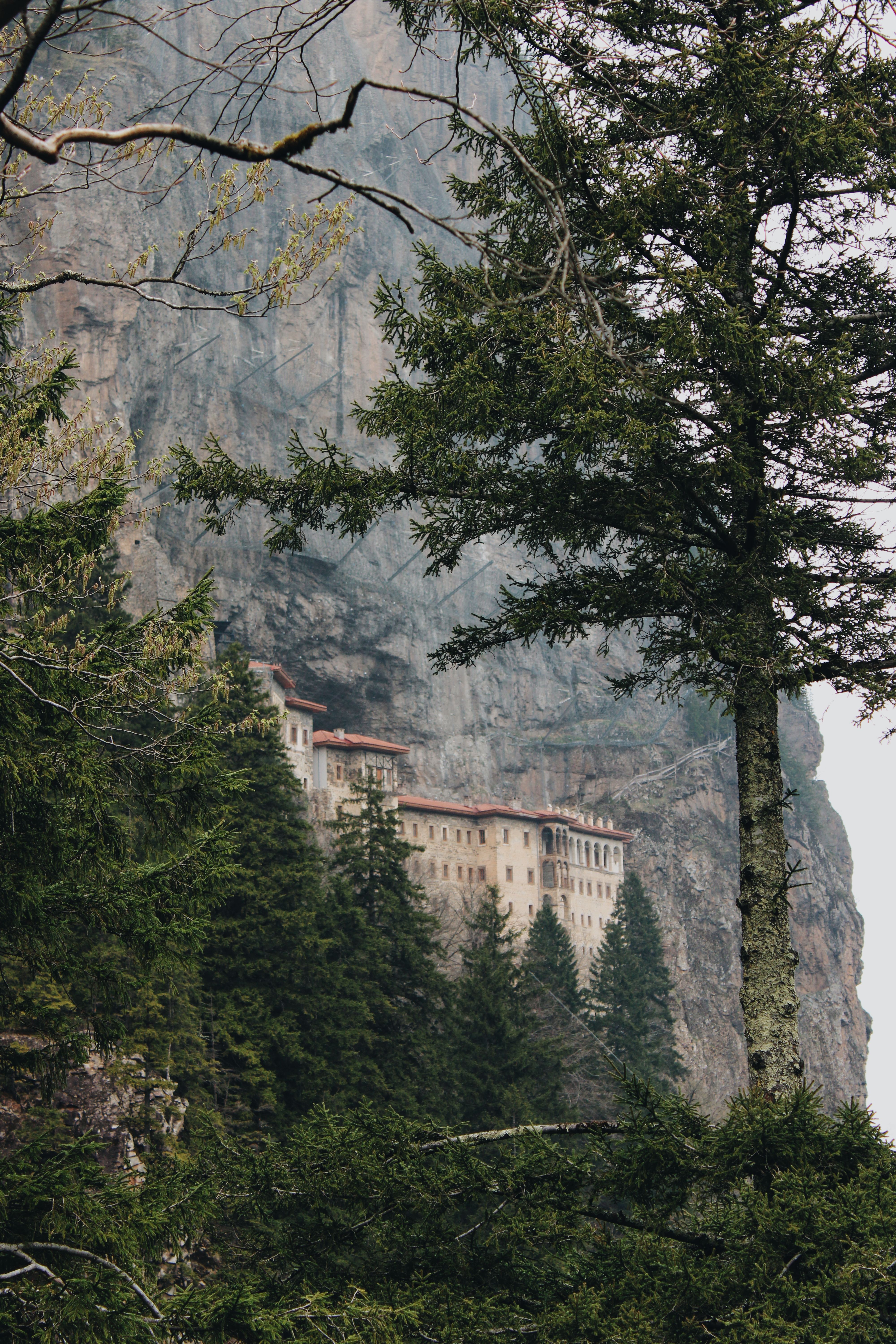 Greek Orthodox Monastery on a Cliff · Free Stock Photo