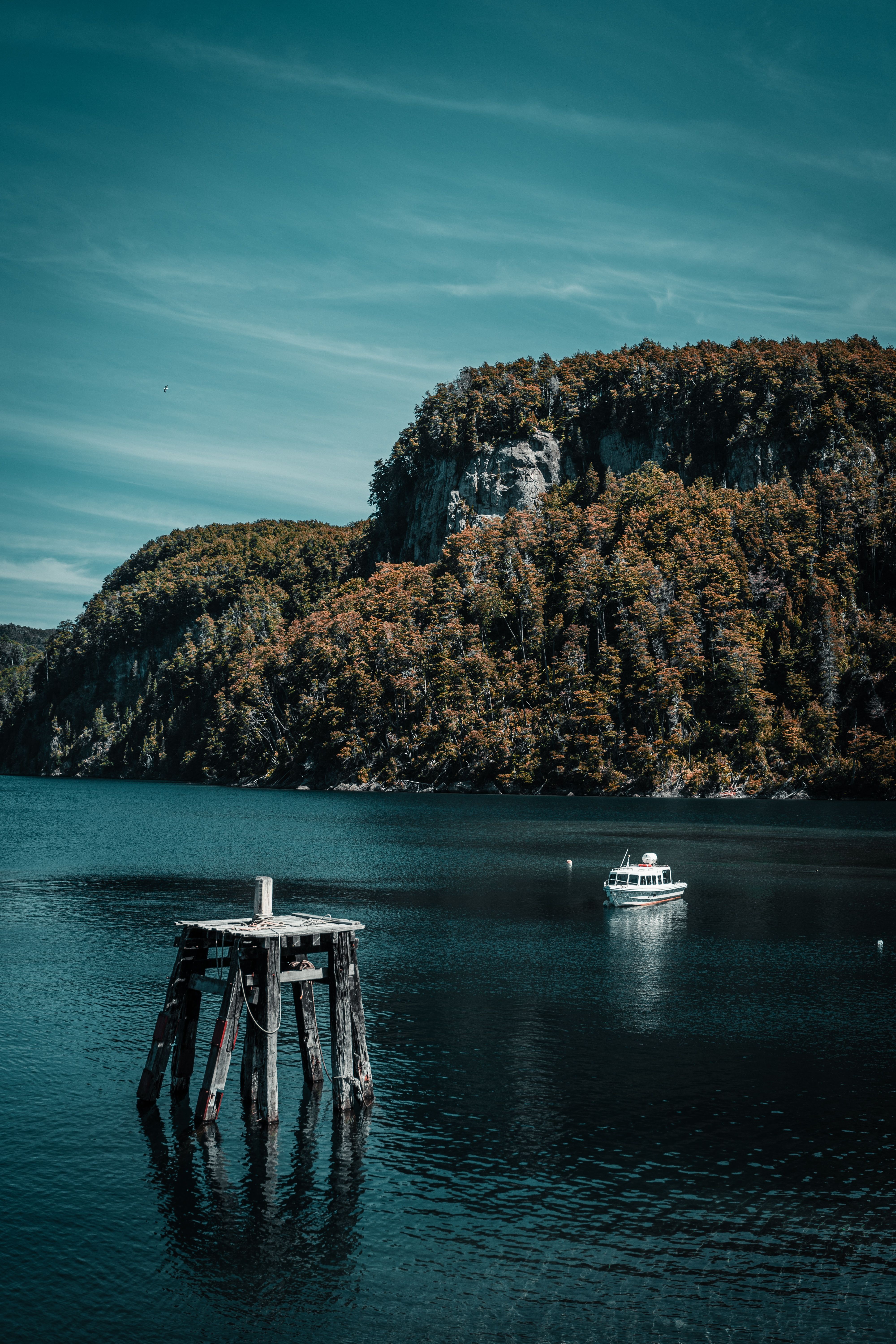 Scenic View of a Body of Water and a Cliff with a Forest in the ...