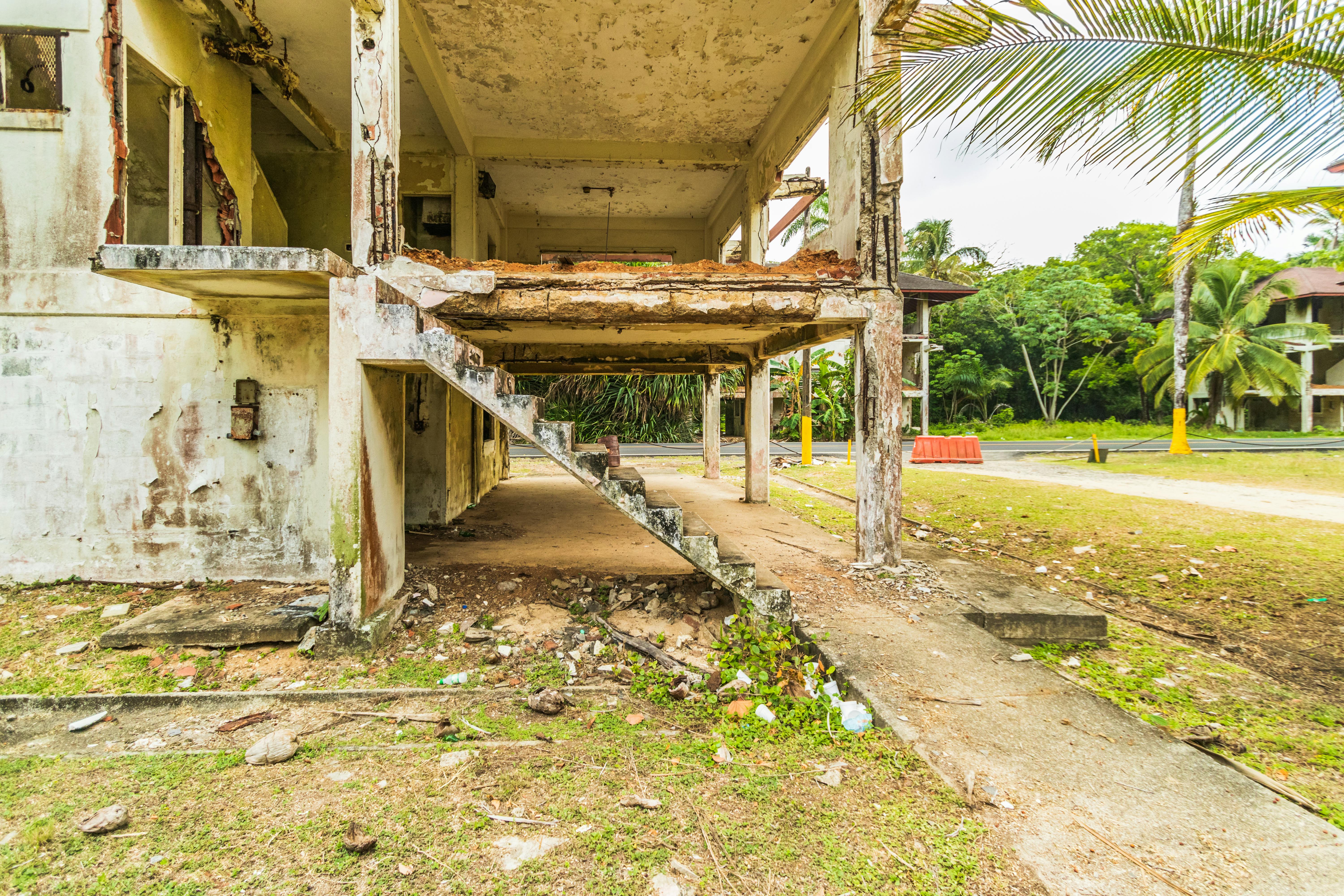 Old "Zonian" houses destroyed by the "Shimy" beach on the coast of ...
