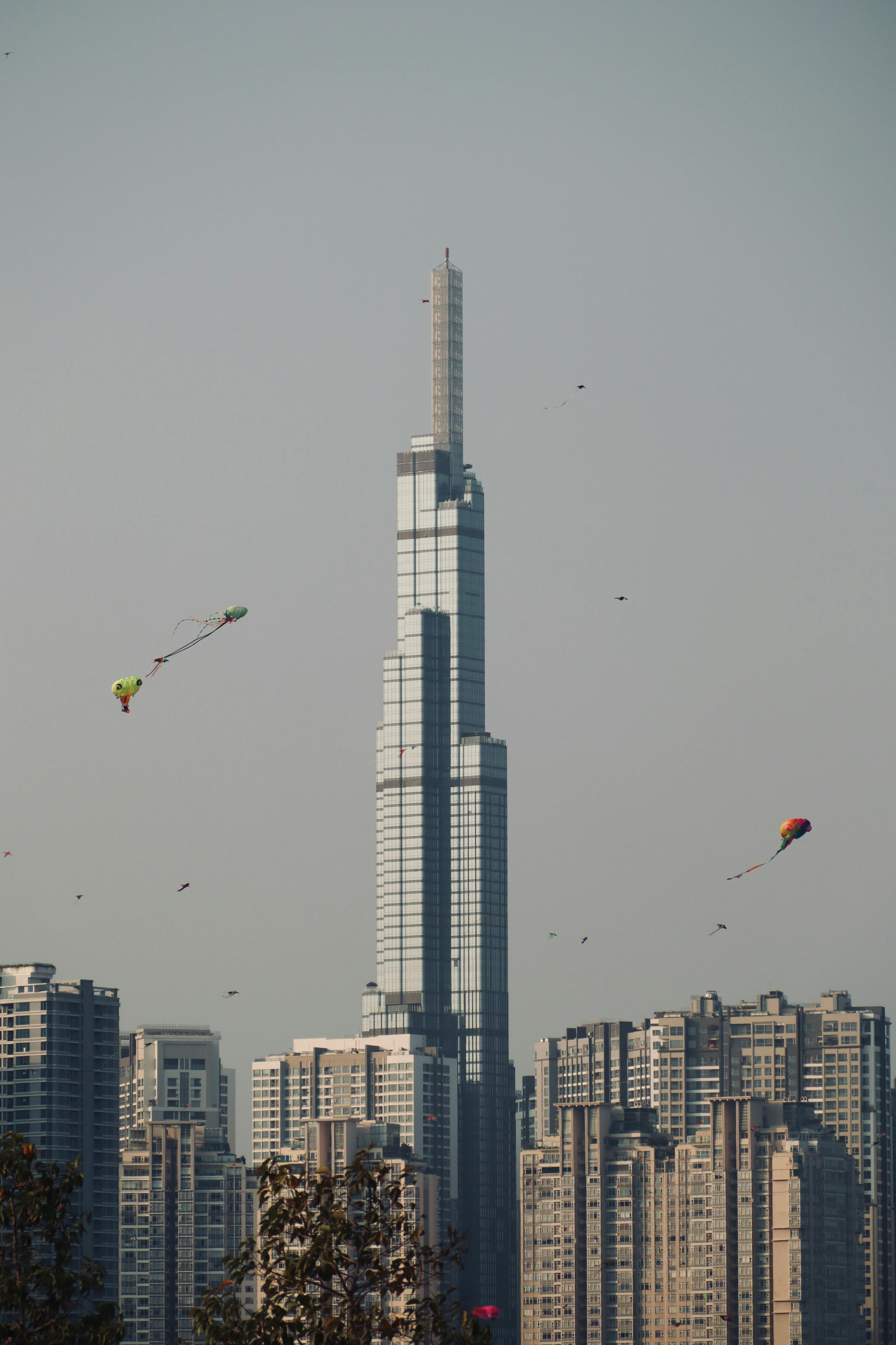 Landmark 81 Skyscraper against Grey Sky in Ho Chi Minh in Vietnam ...