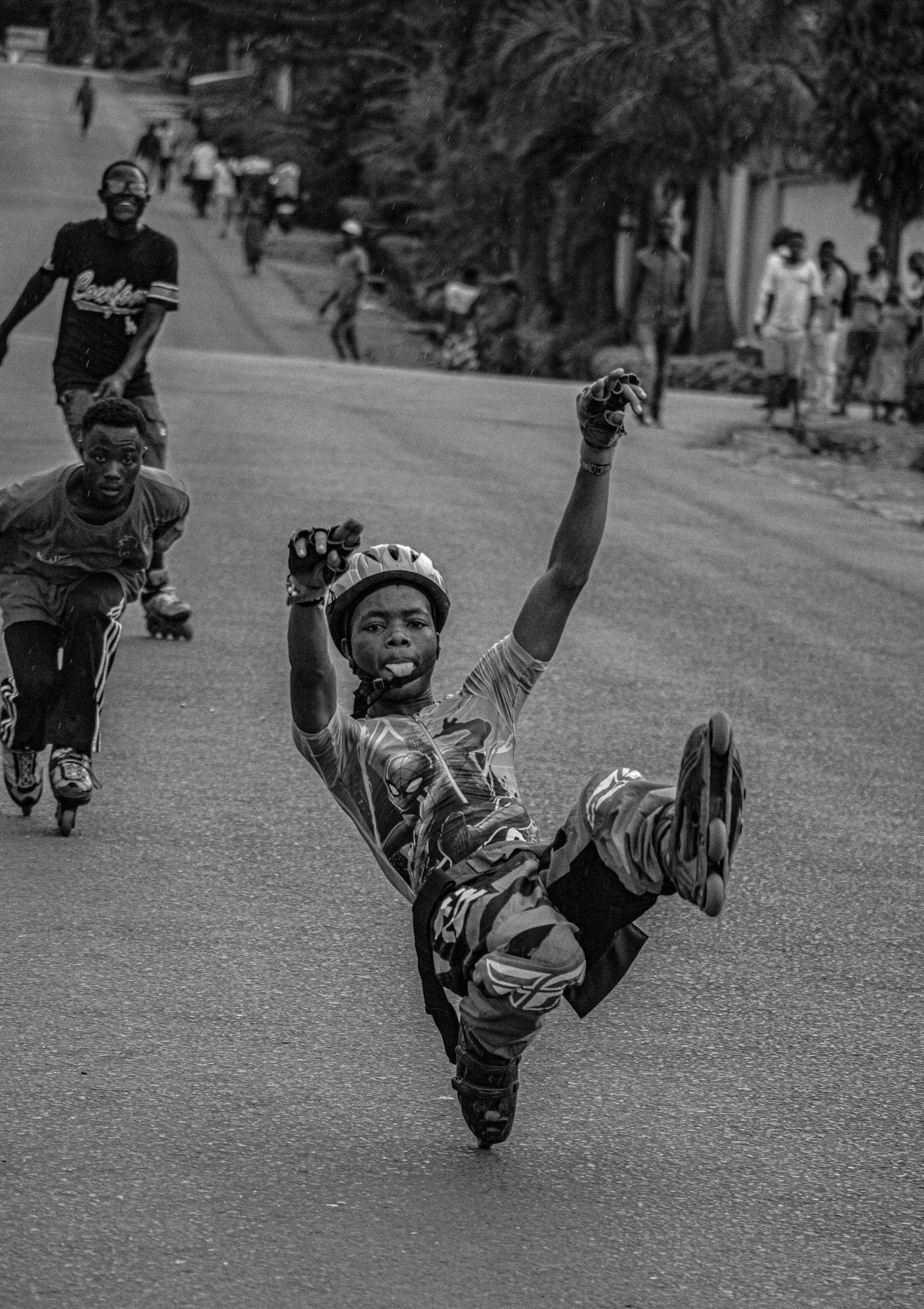 Selective Focus Photo of Two Women in Roller Skates Leaning on a ...