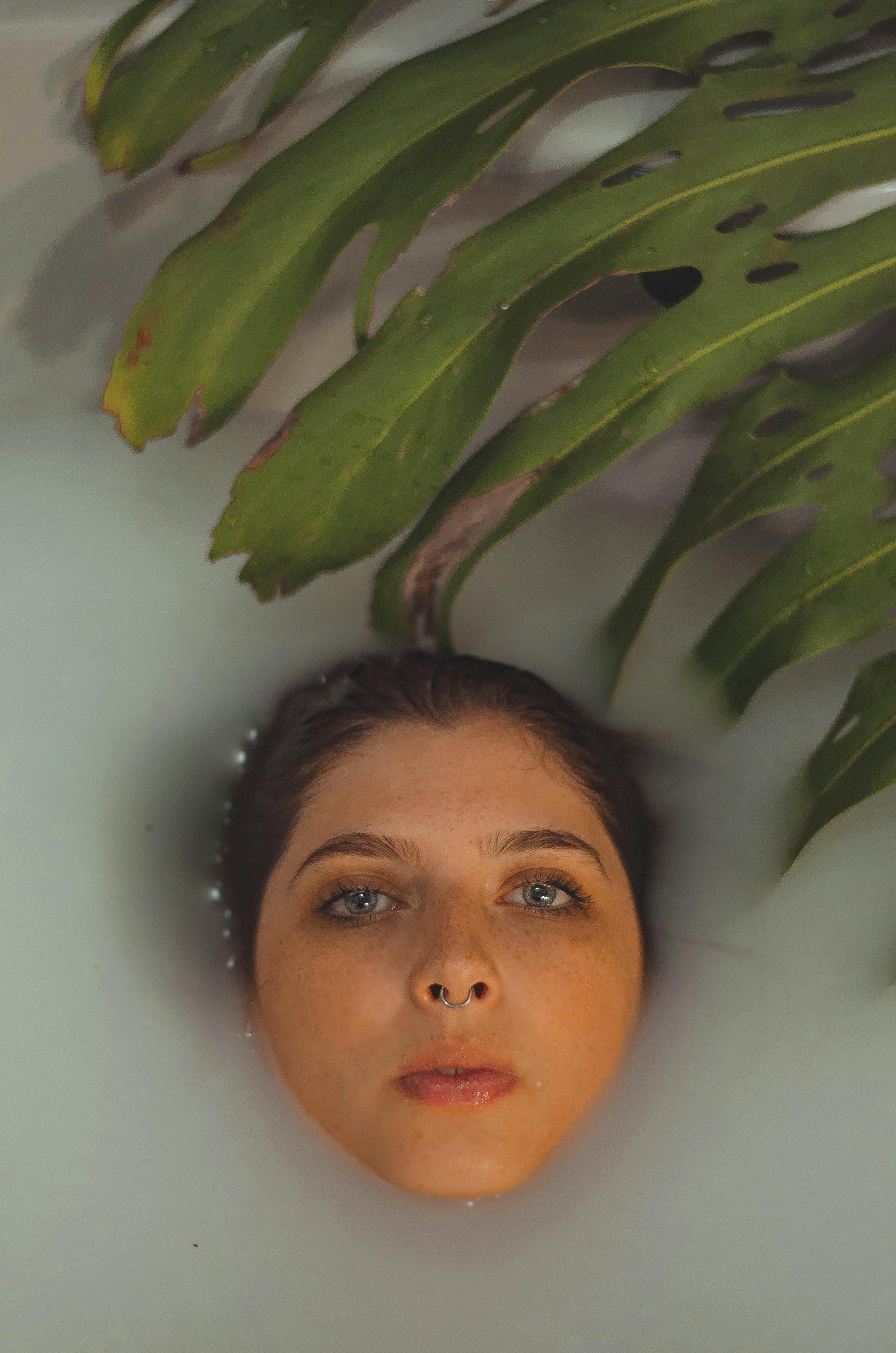 Woman Soak in White Liquid · Free Stock Photo