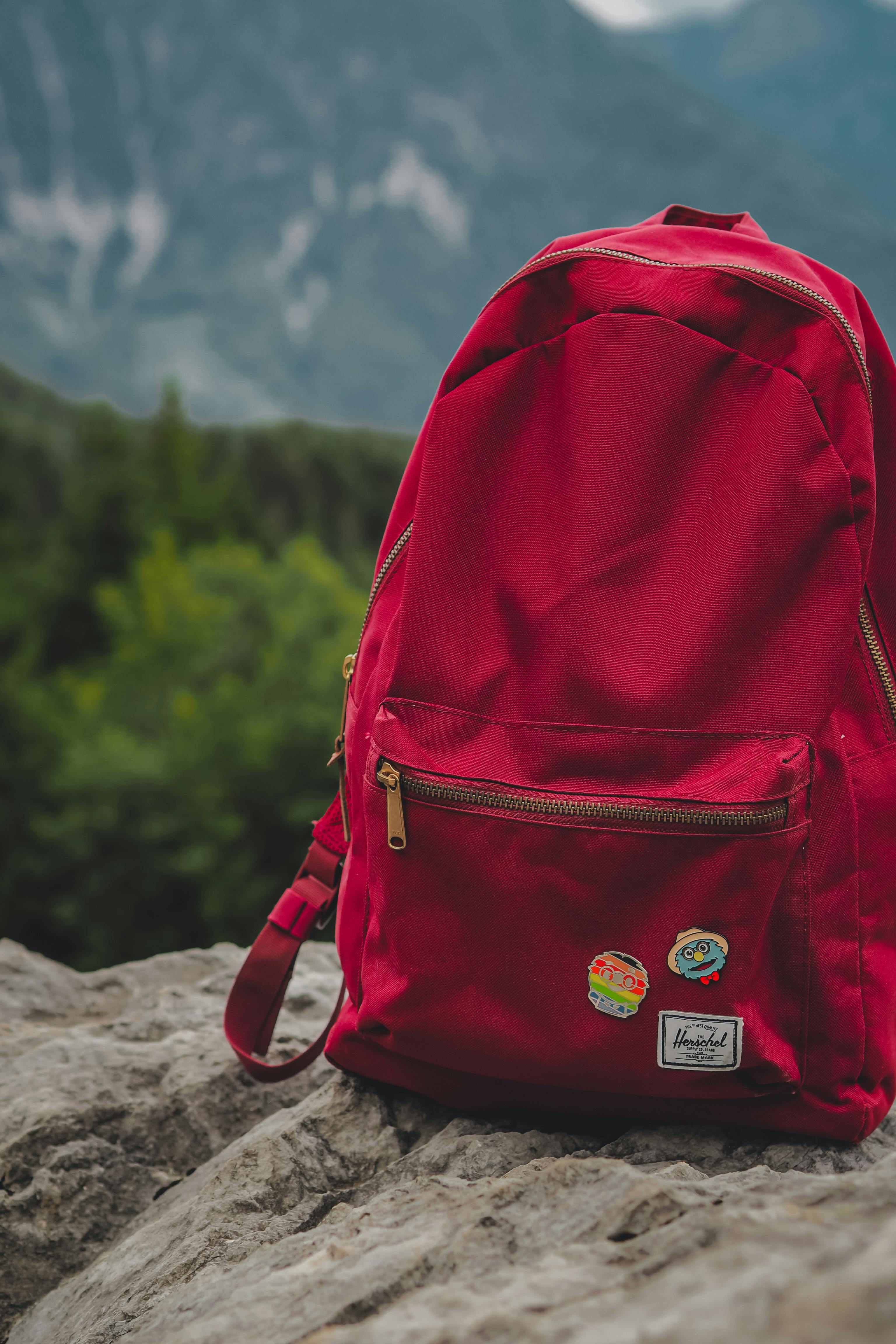 Red Backpack in Mountains · Free Stock Photo