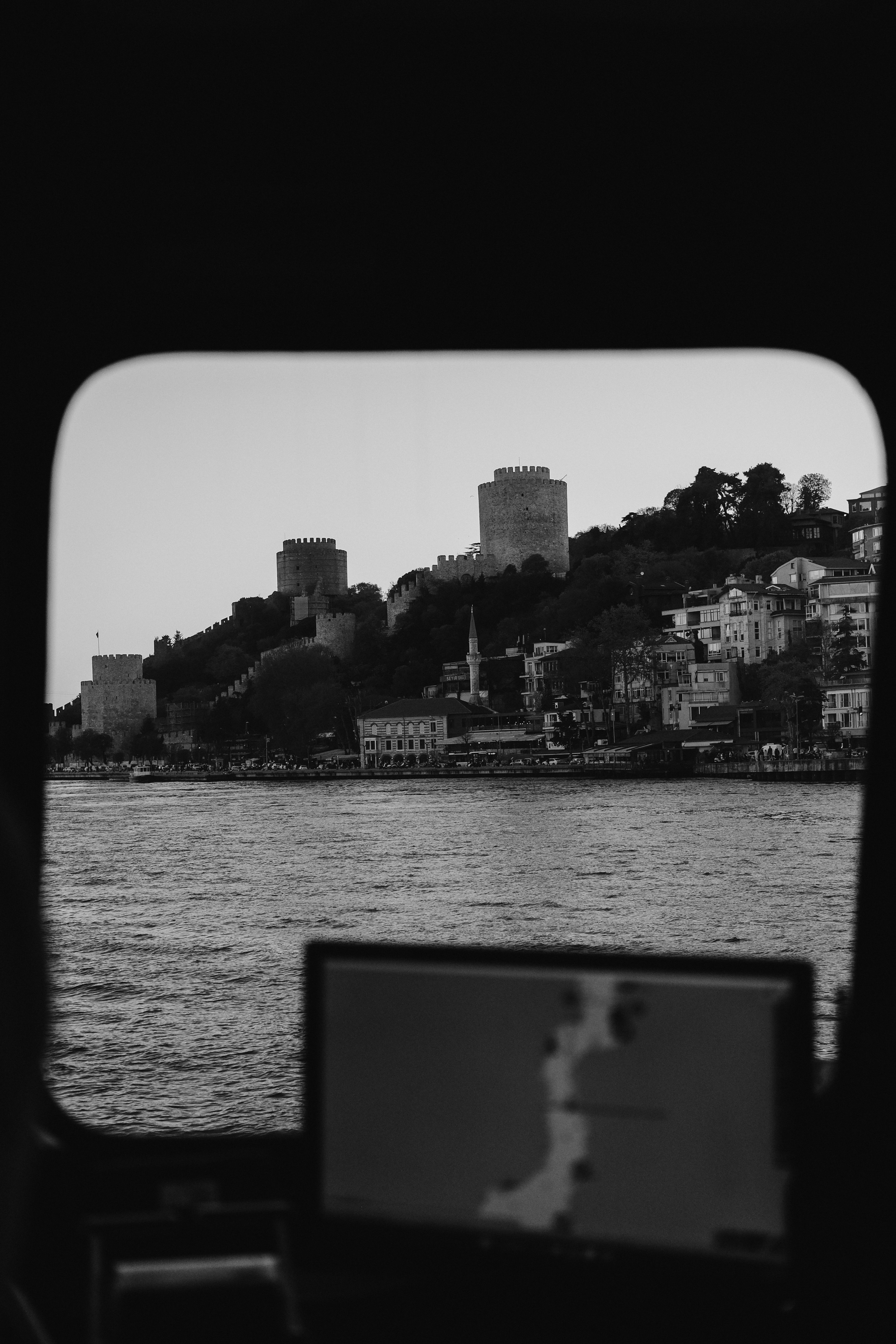 Sea Coast of Istanbul behind Window · Free Stock Photo