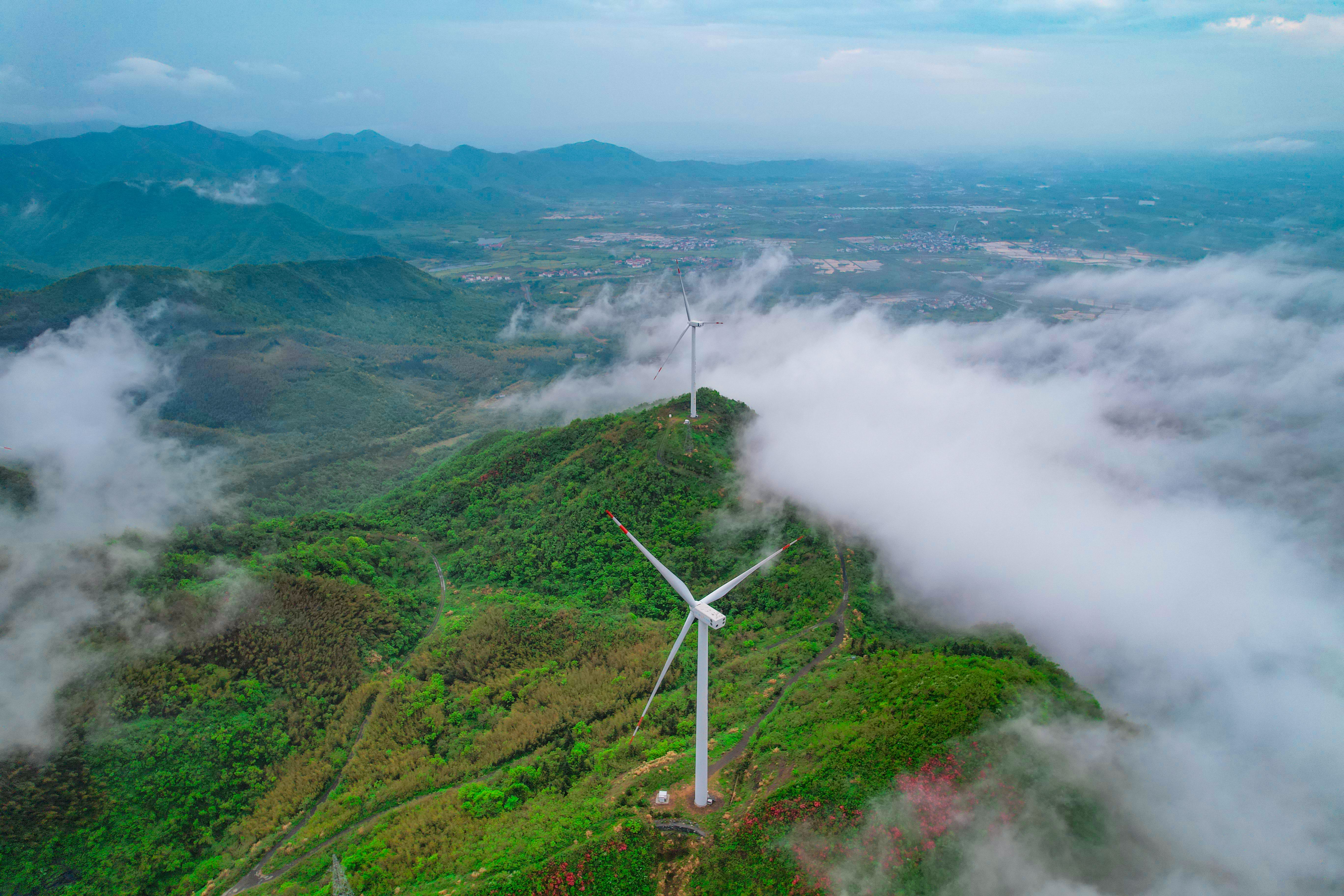 Wind Turbines on Hills in Countryside · Free Stock Photo