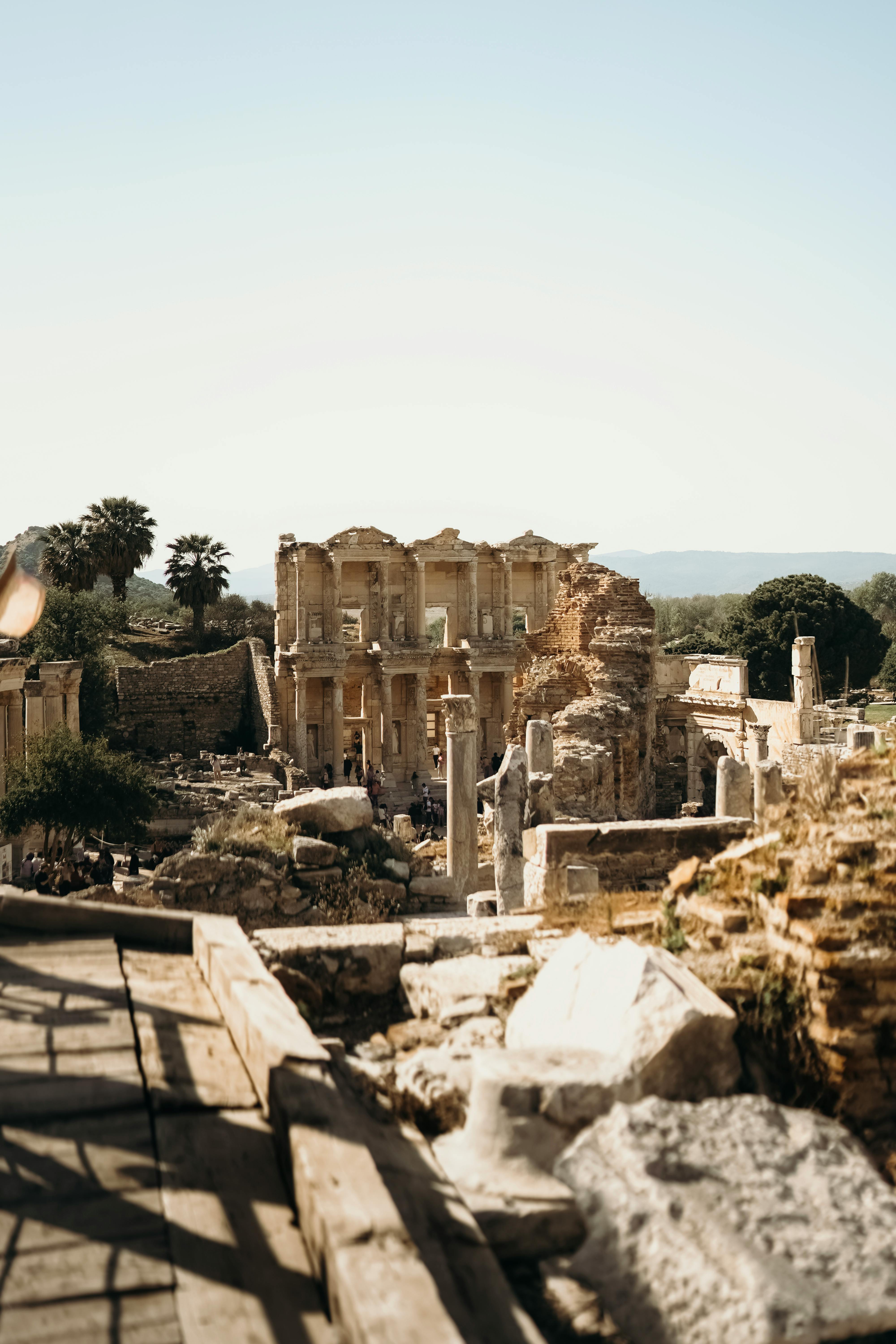 Ancient Ruins of the Library of Celsus, Ephesus, Modern Turkey · Free ...