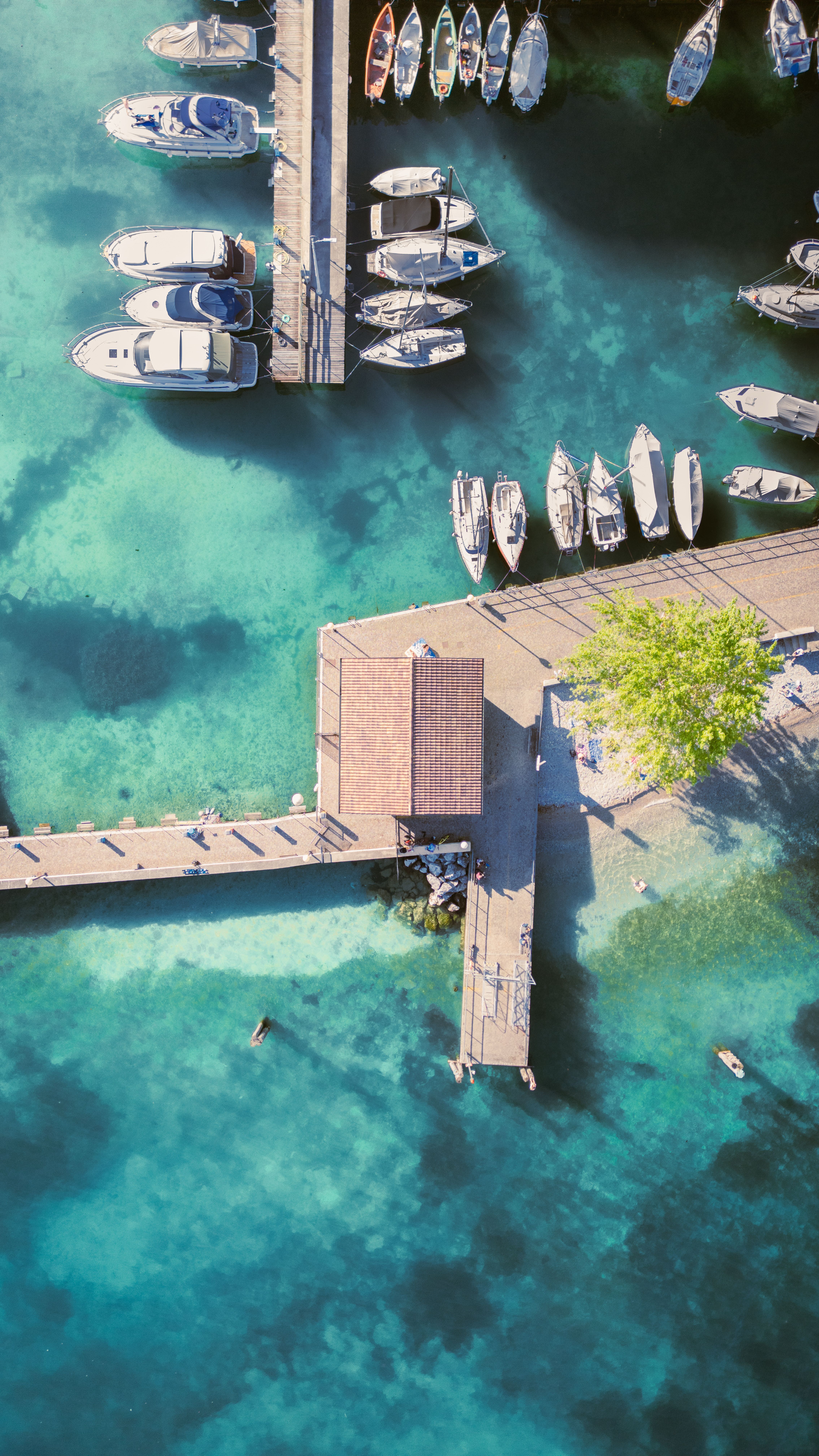 Boats in Harbor Seen From Above · Free Stock Photo