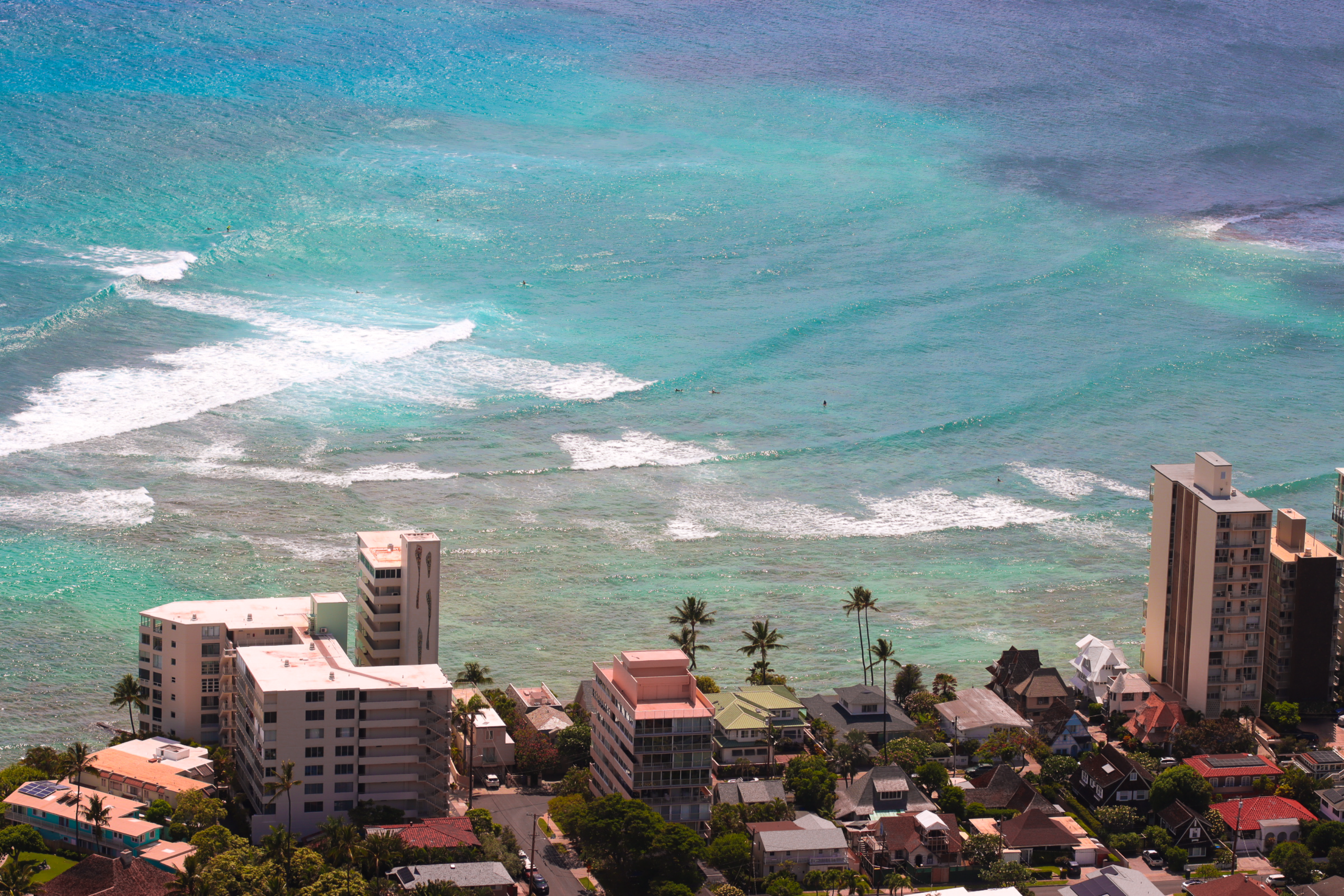 Drone Shot of the Coastal Hotels in Waikiki, Oahu, Hawaii · Free Stock ...