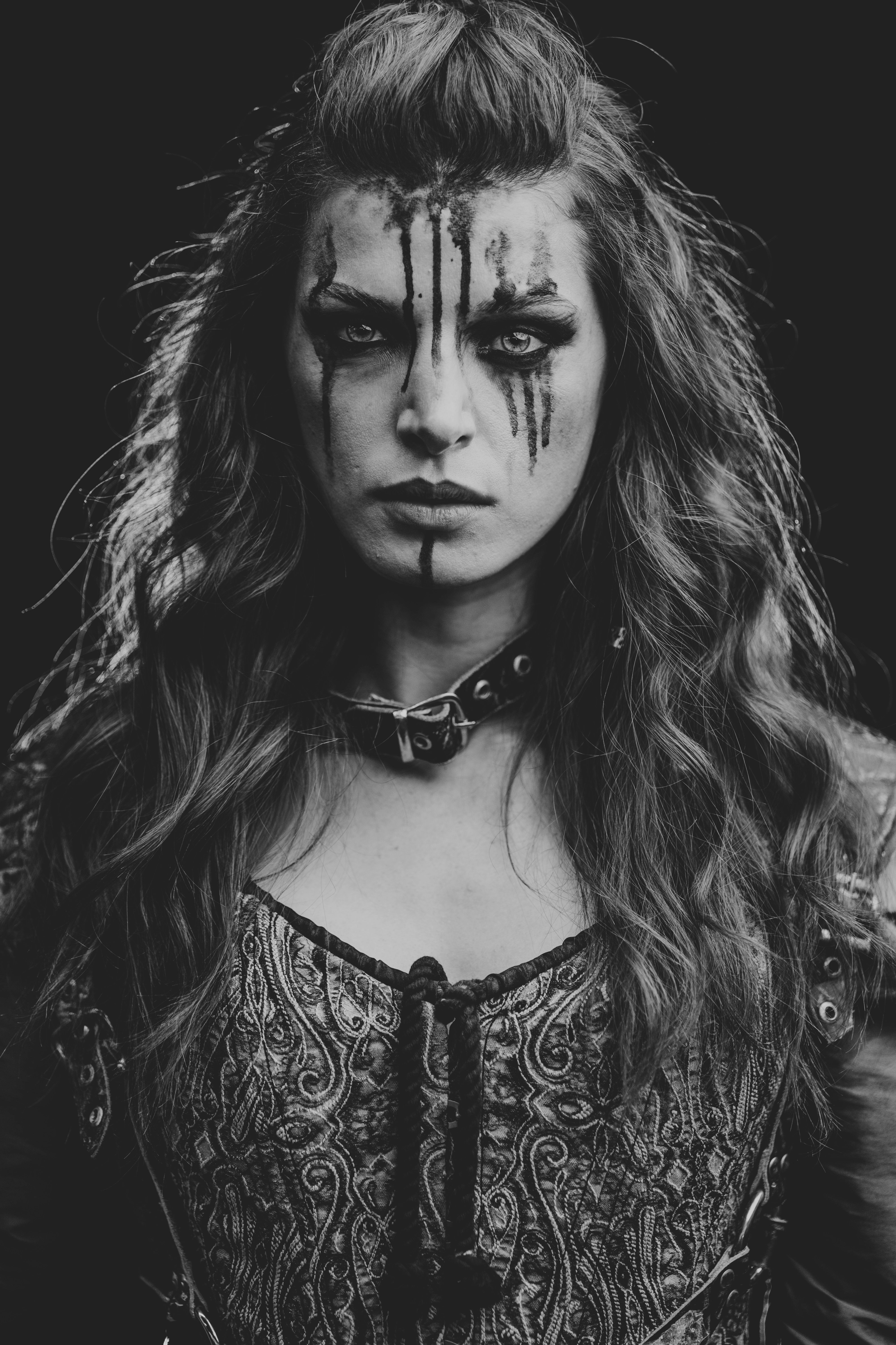 Viking Warrior Woman Portrait with Makeup · Free Stock Photo