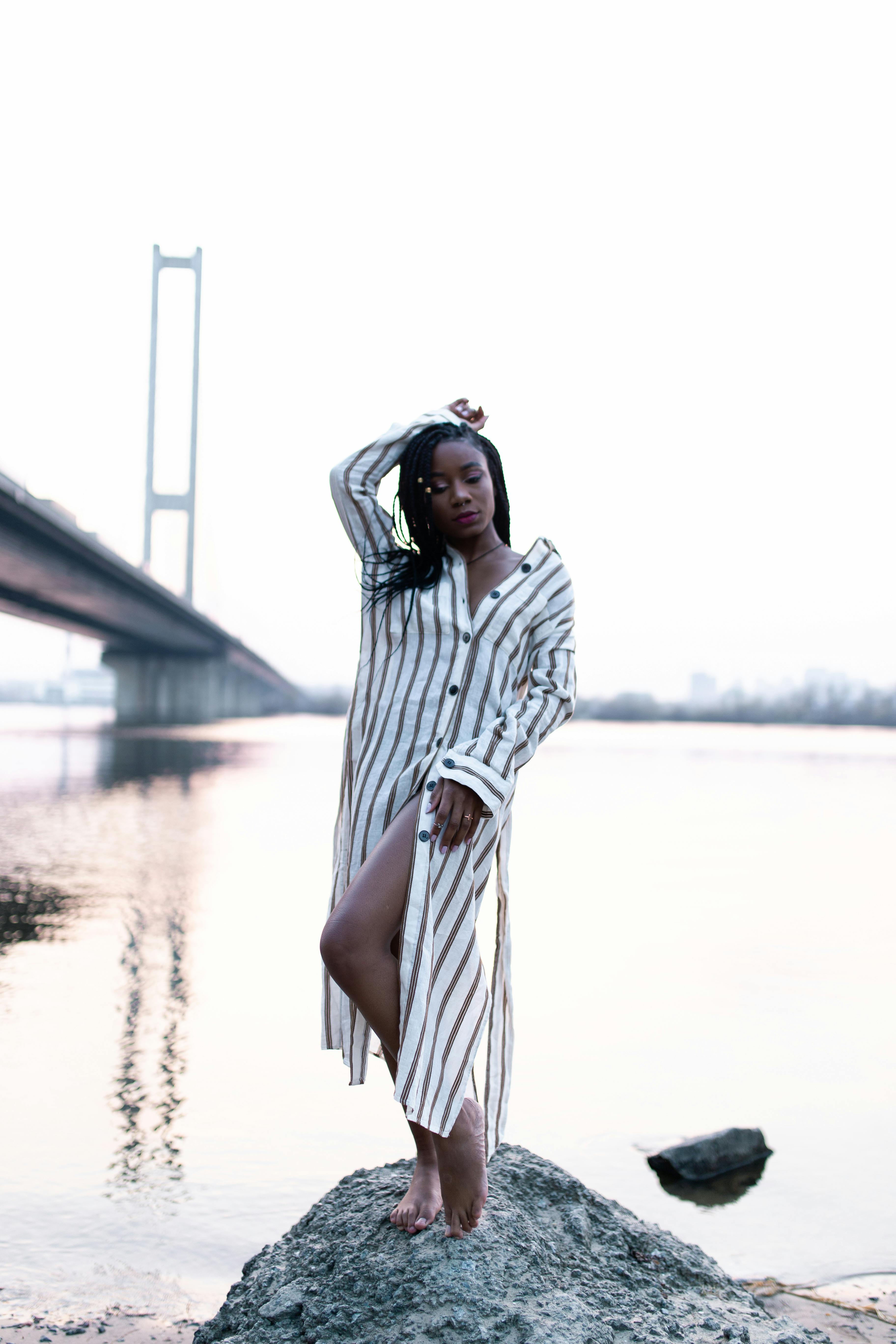 Woman in Spaghetti Strap Dress · Free Stock Photo